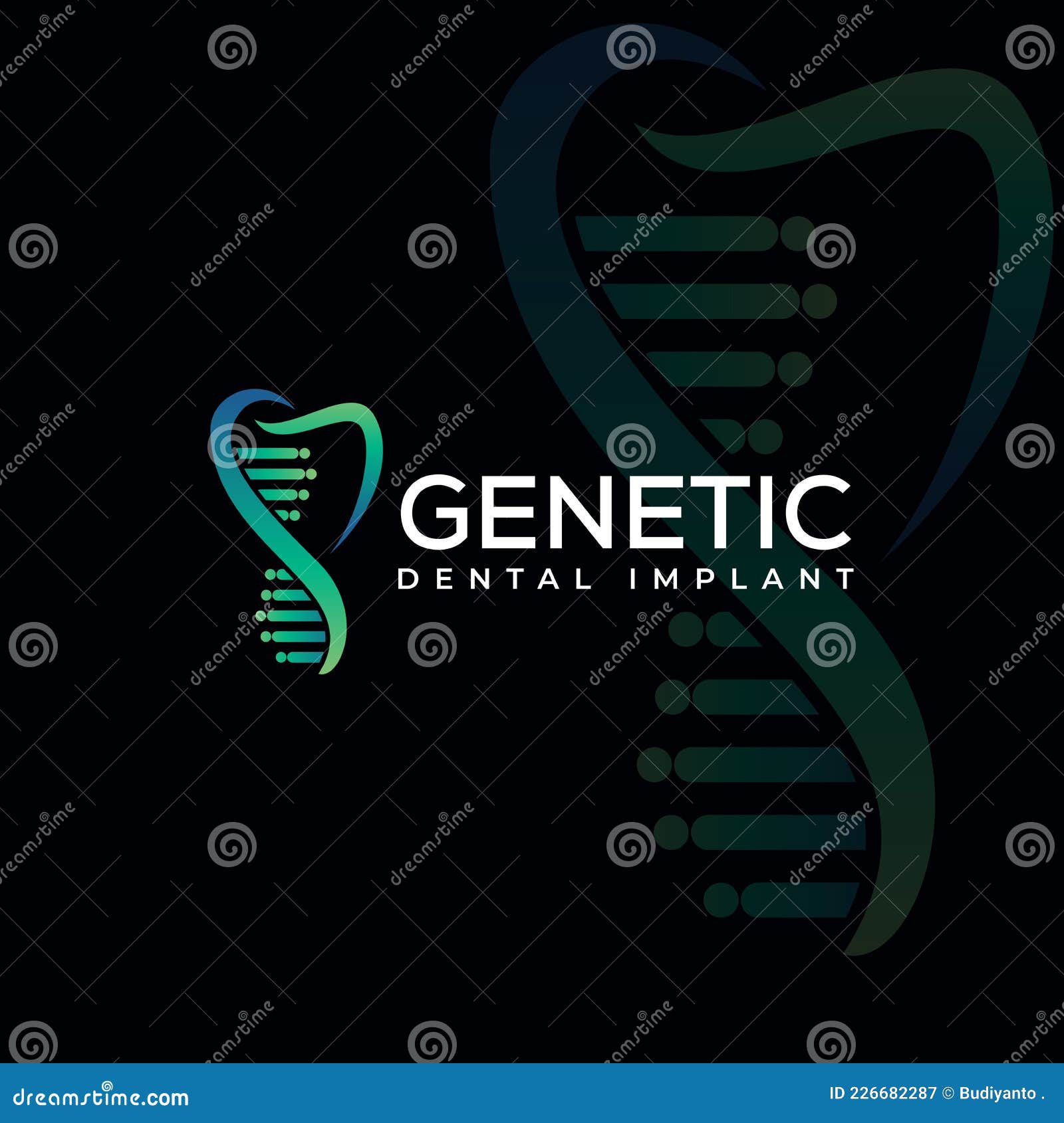 Genetic Dental Implant Logo, Abstract Tooth with Dna Vector Stock ...