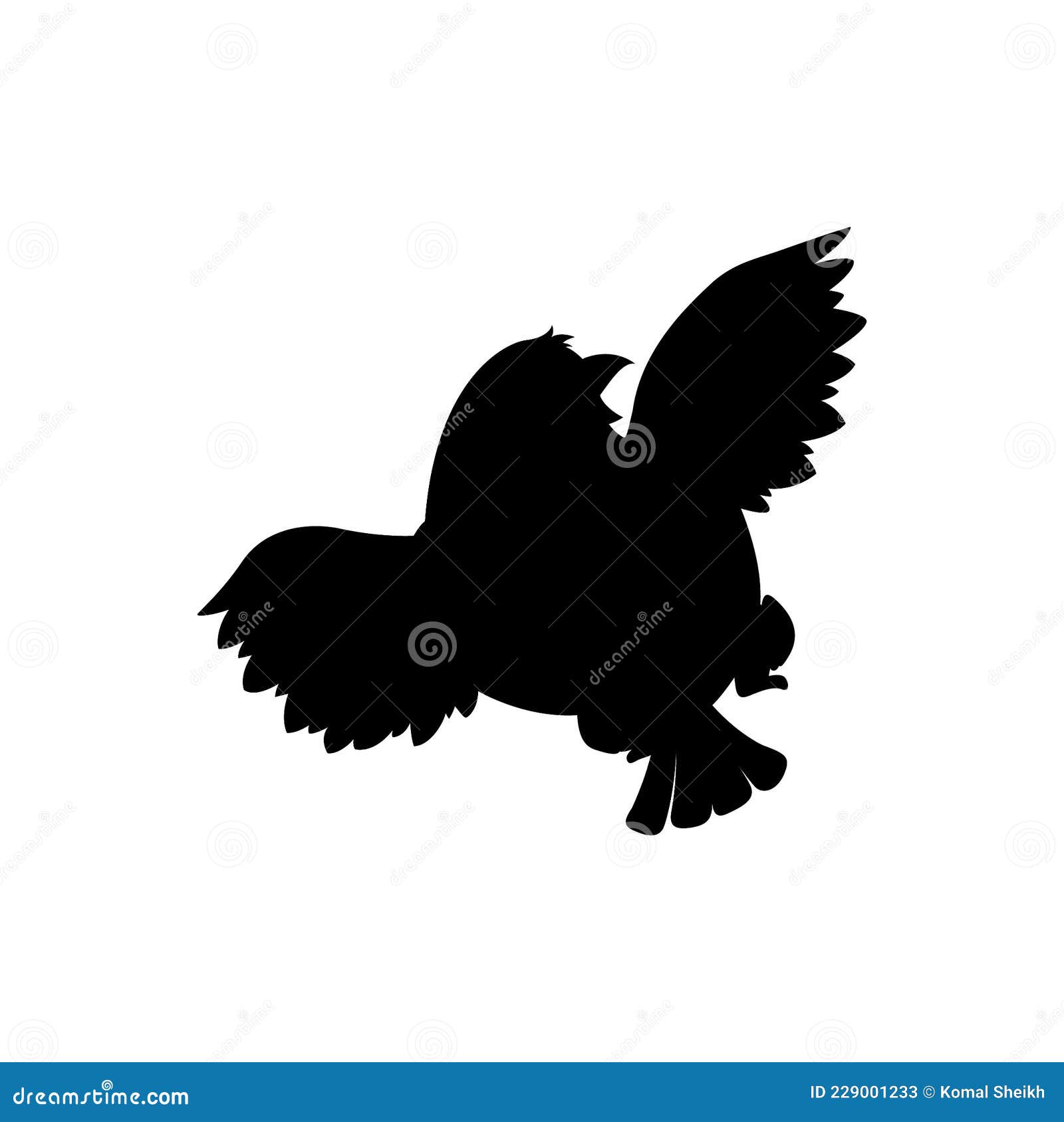 Simple Black Bird Silhouette Illustration Flying Duck Stock Vector ...