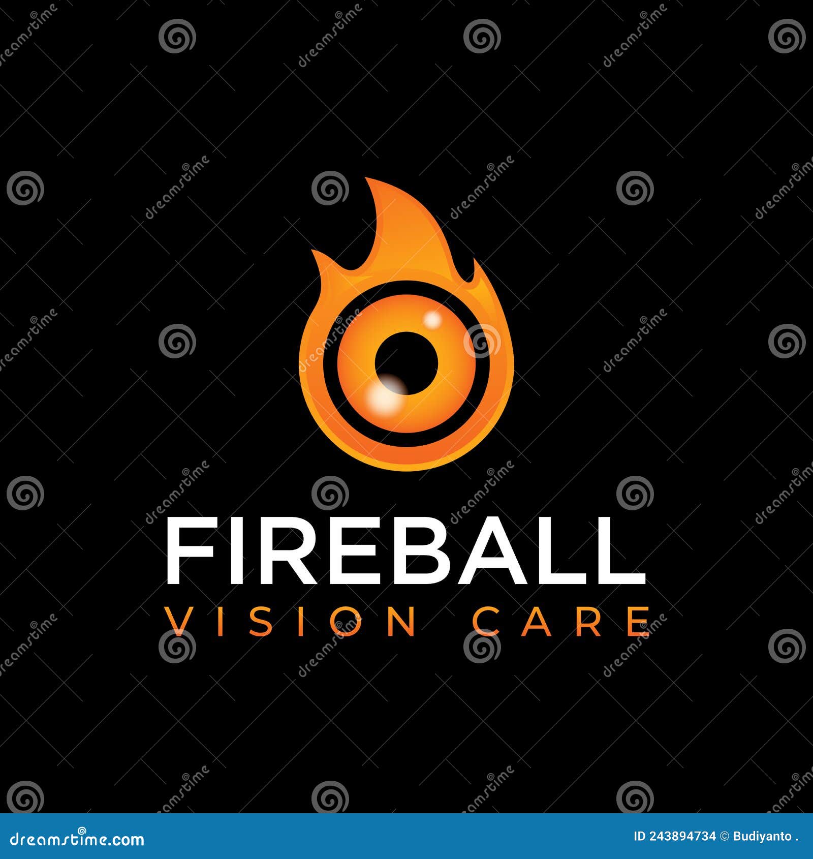 Fireball Vision Care Logo, Creative Eyeball with Flame Style Vector ...