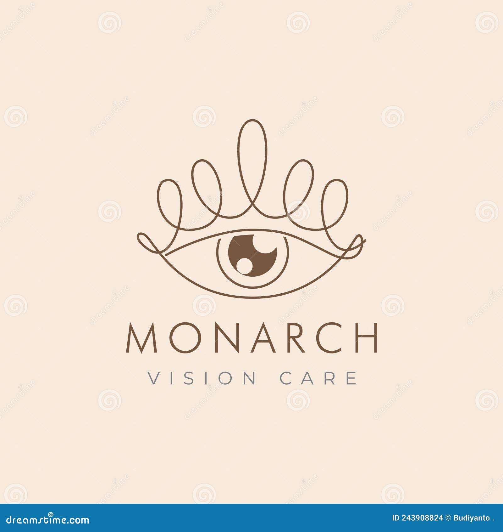 Monarch Vision Care Logo, Creative Eye with Line Art Crown Style Stock ...