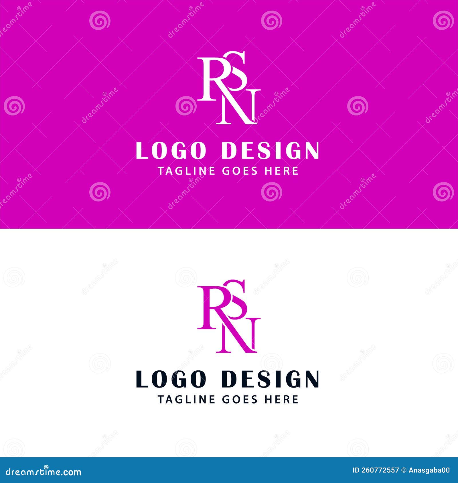 Letter RSN Minimal Logo Design Stock Vector - Illustration of minimal ...