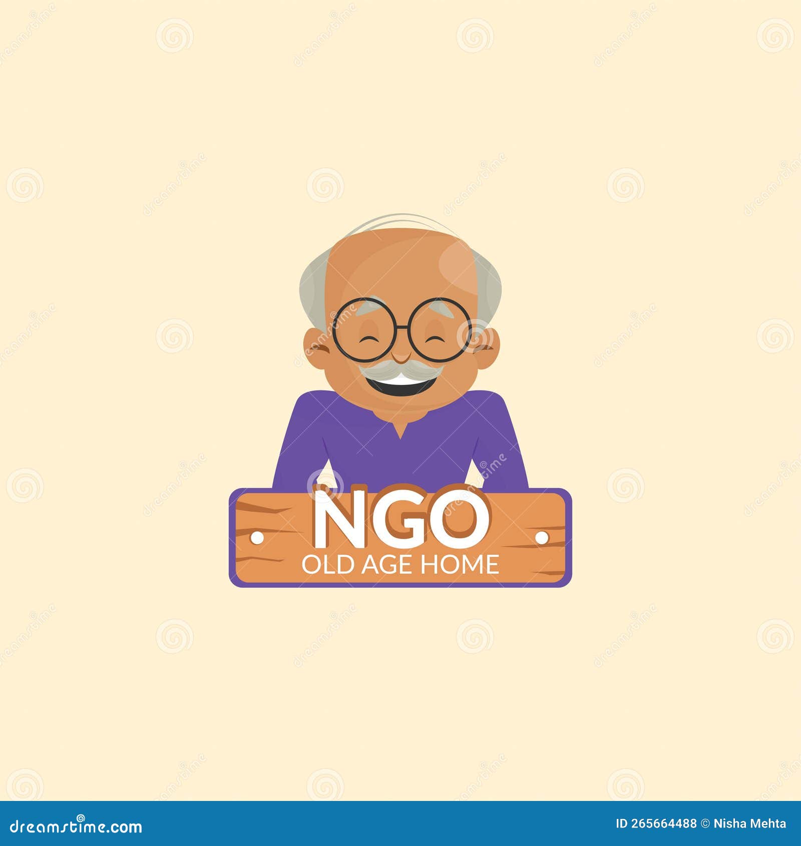 NGO Old Age Home Vector Mascot Logo Stock Vector - Illustration of ...