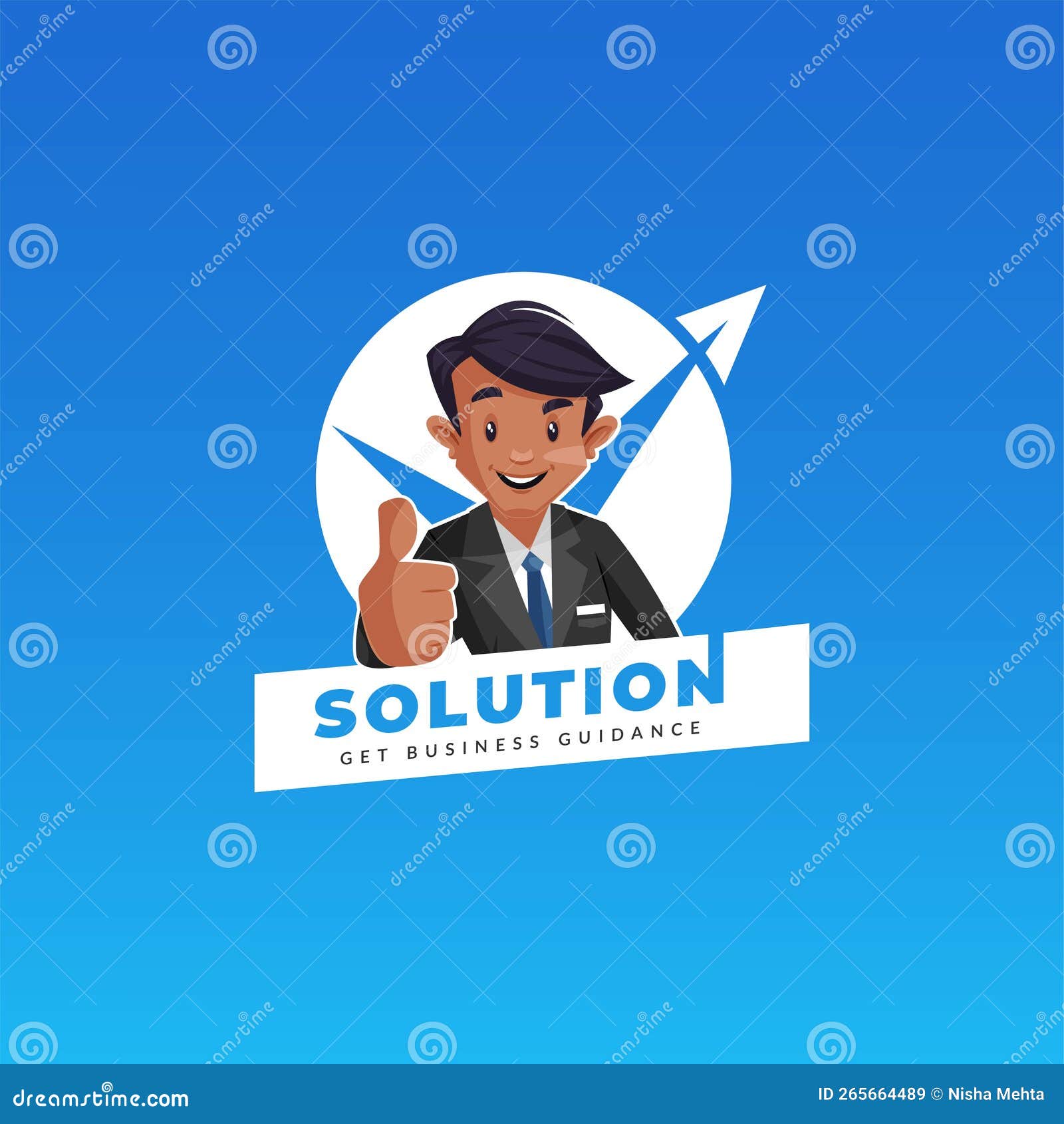 Solution Get Business Guidance Vector Mascot Logo Stock Vector ...