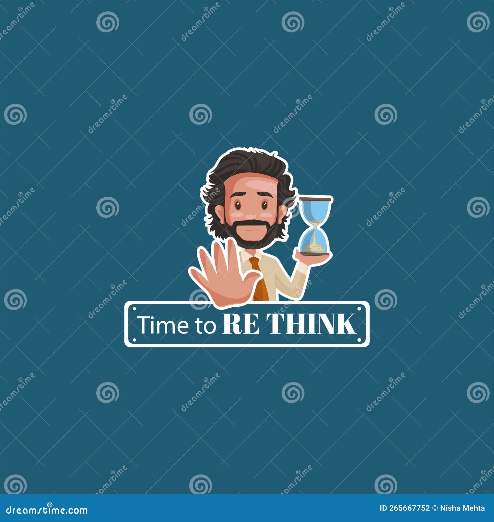 Time To Re Think Vector Mascot Logo Stock Vector - Illustration of logo ...