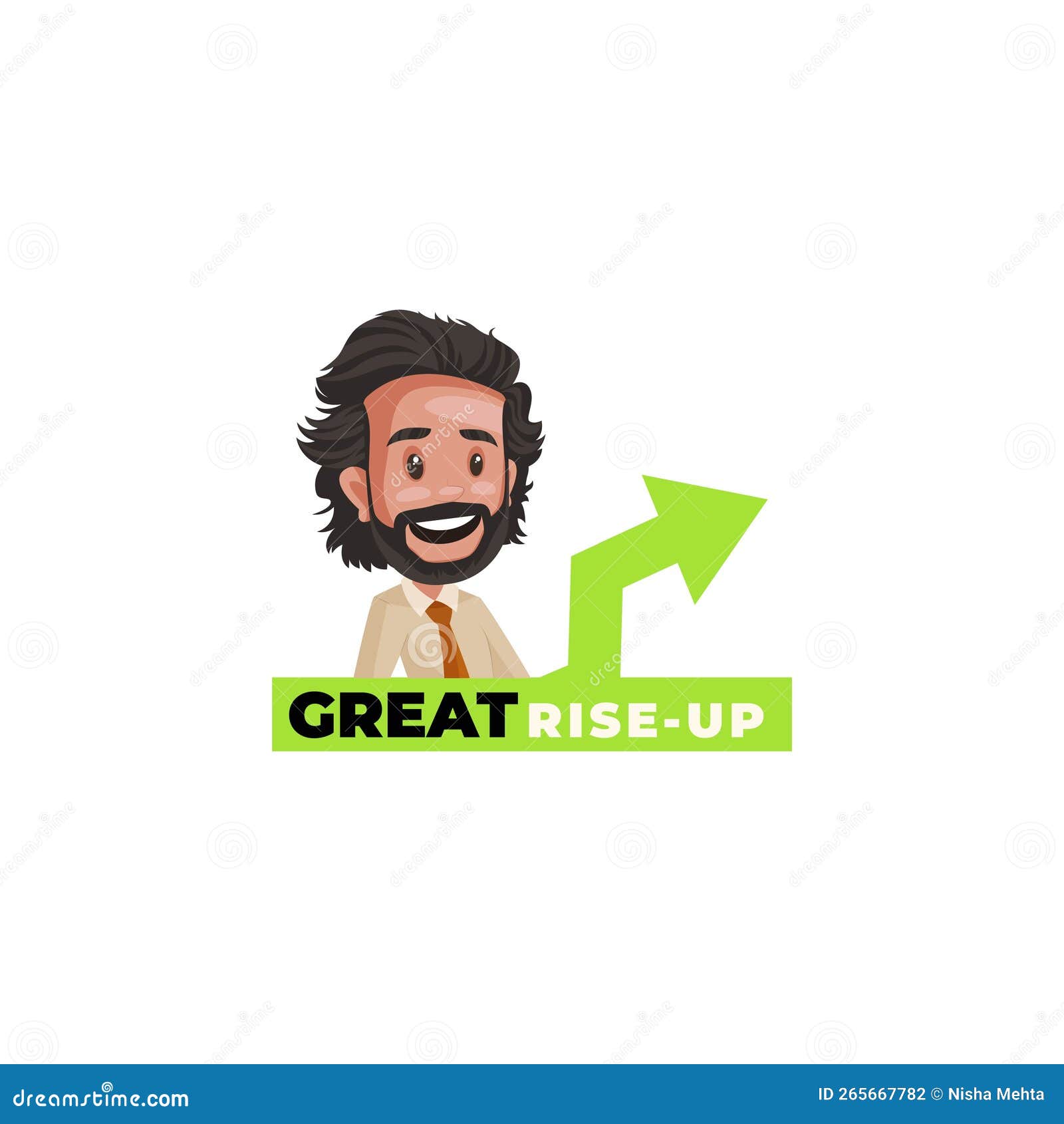 Great Rise Up Vector Mascot Logo Stock Vector - Illustration of design ...