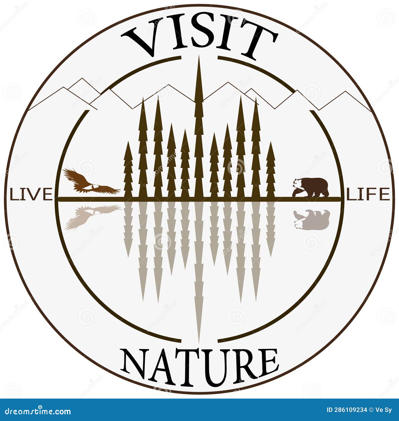 VISIT NATURE LOGO DESIGN stock photo. Image of trees - 286109234