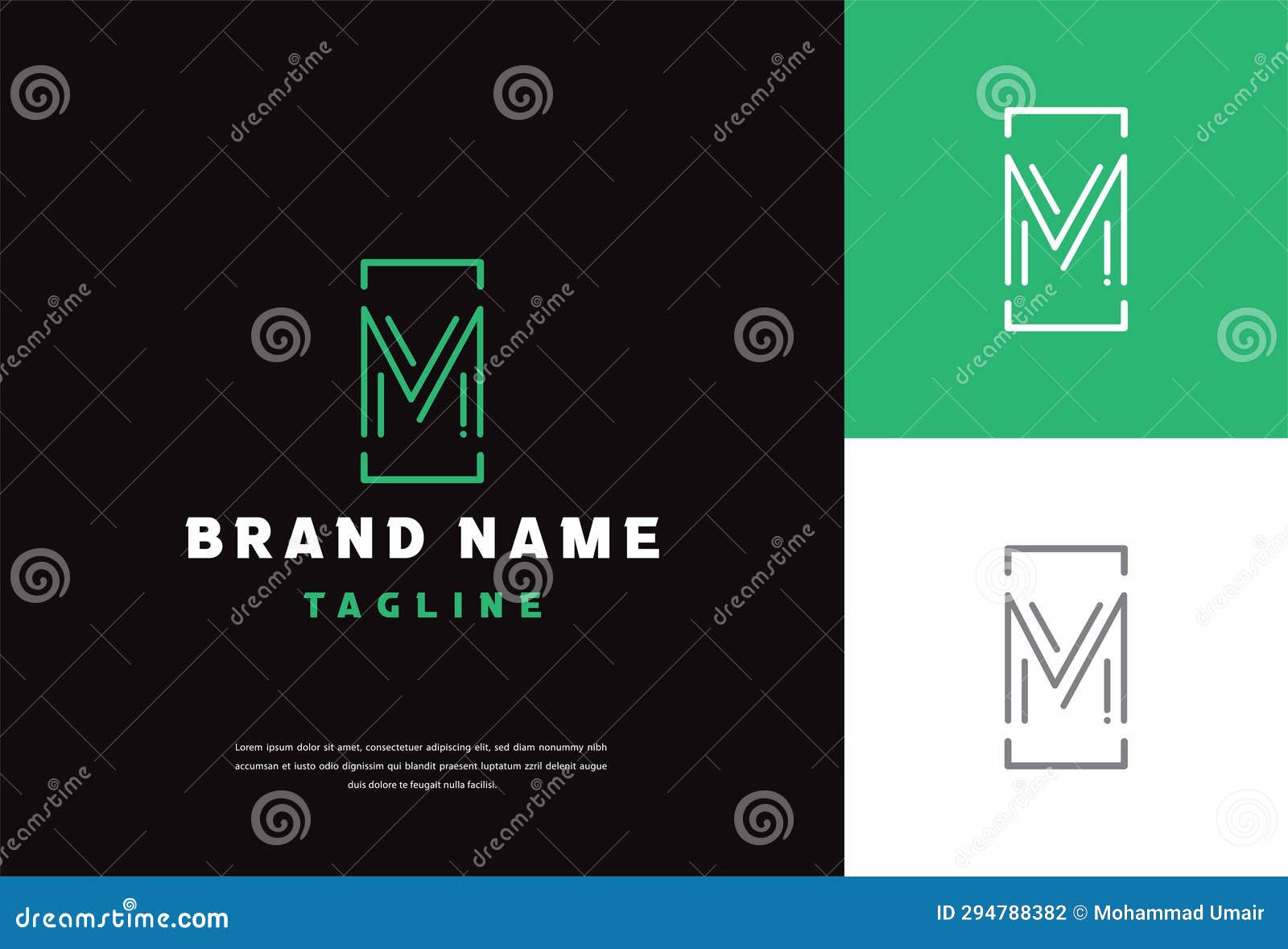 Three Set M Alphabet Logo Template, Letter Logo Idea, Brand Name Logo ...