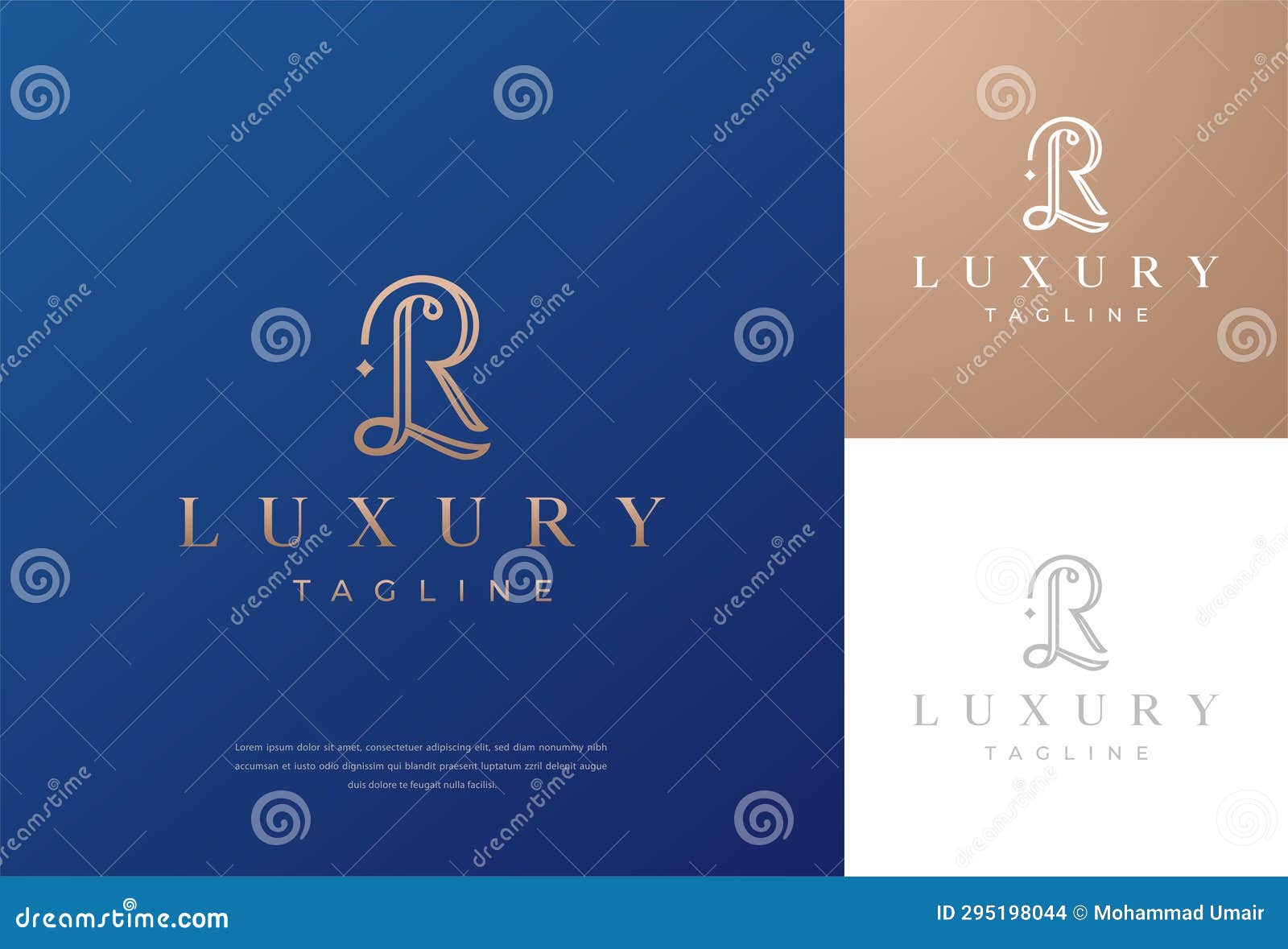 RL, LR, R, L Abstract Letters Logo Luxury Logo Stock Vector ...