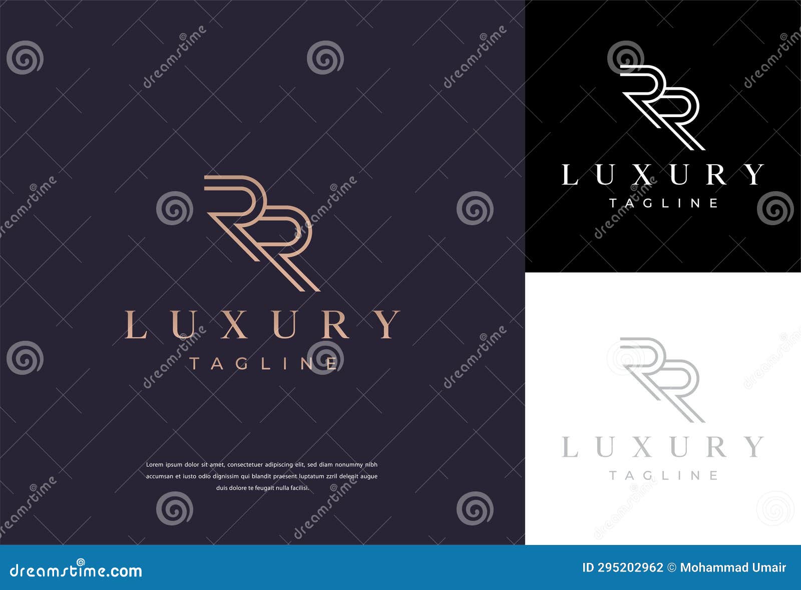 RR Letters Luxury Jewellery Fashion Brand Monogram, Creative Premium ...