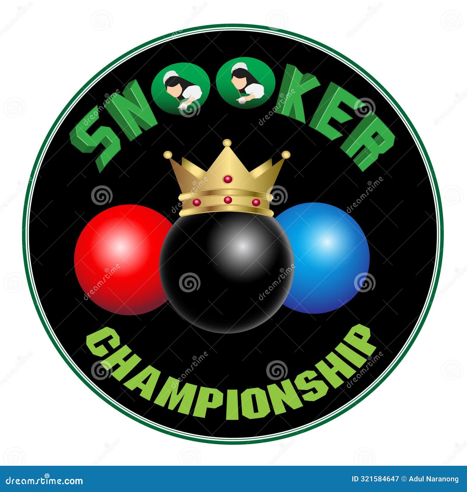 Snooker championship, logo stock vector. Illustration of hobby - 321584647