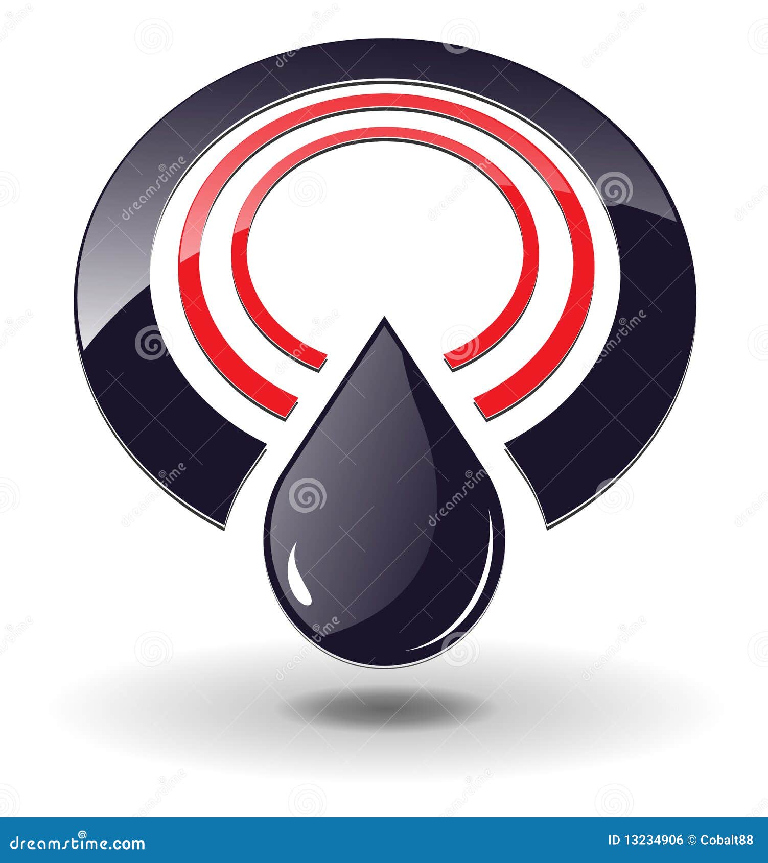 Logo 3D Circle and Black Oil Drop. Stock Vector - Illustration of ...