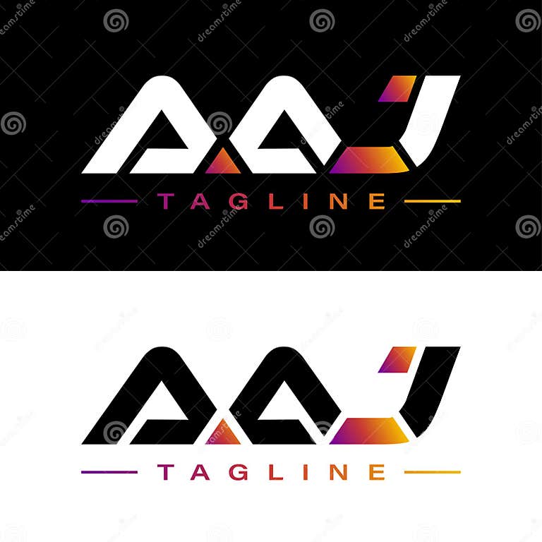 Letters AAJ, a a J Initials Logo Design Stock Vector - Illustration of ...