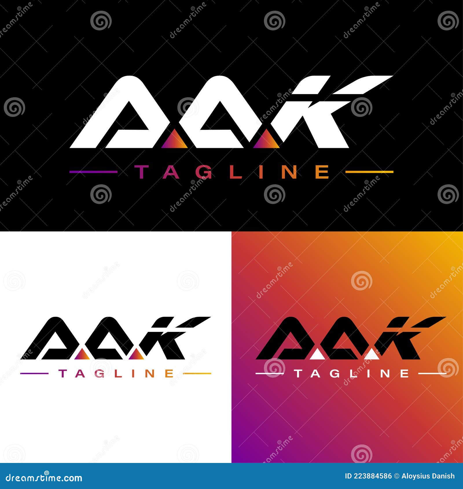 Letters AAK, a a K Initials Logo Design Stock Vector - Illustration of ...