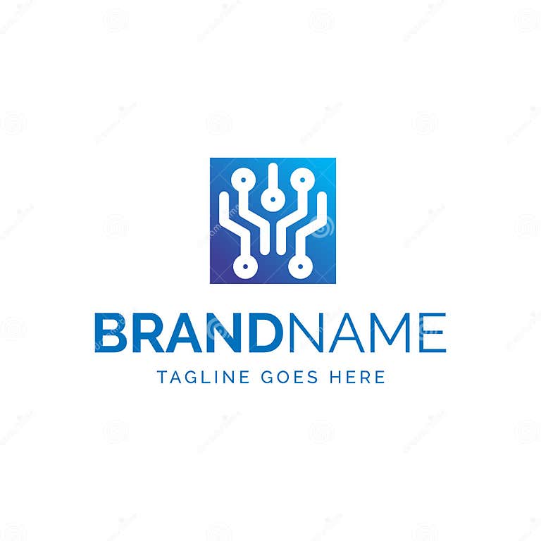 Logo of Abstract Electronic Component in Square Stock Vector ...
