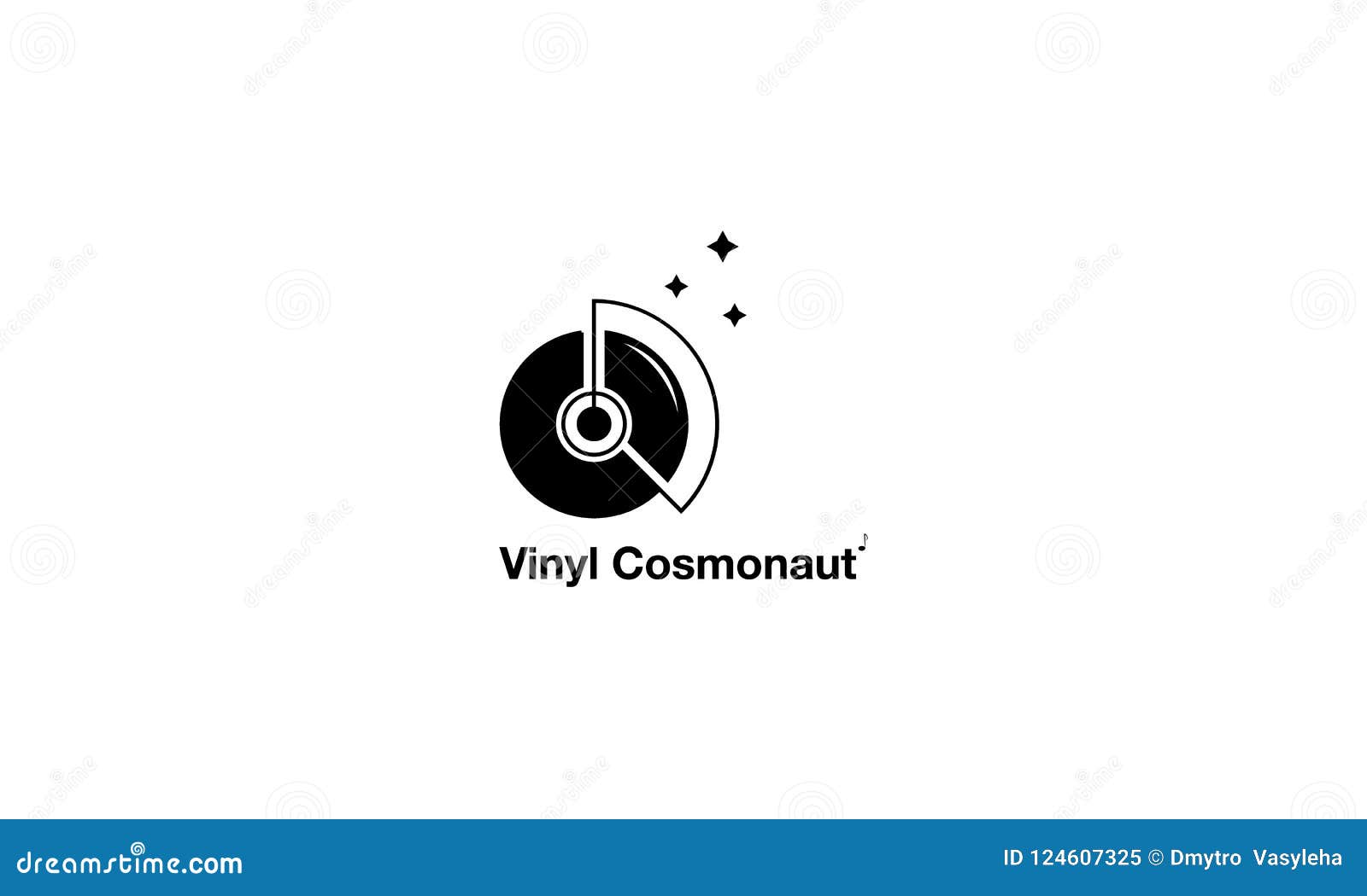 Vinyl Cosmonaut Vector Logo Image Stock Vector - Illustration of wave ...
