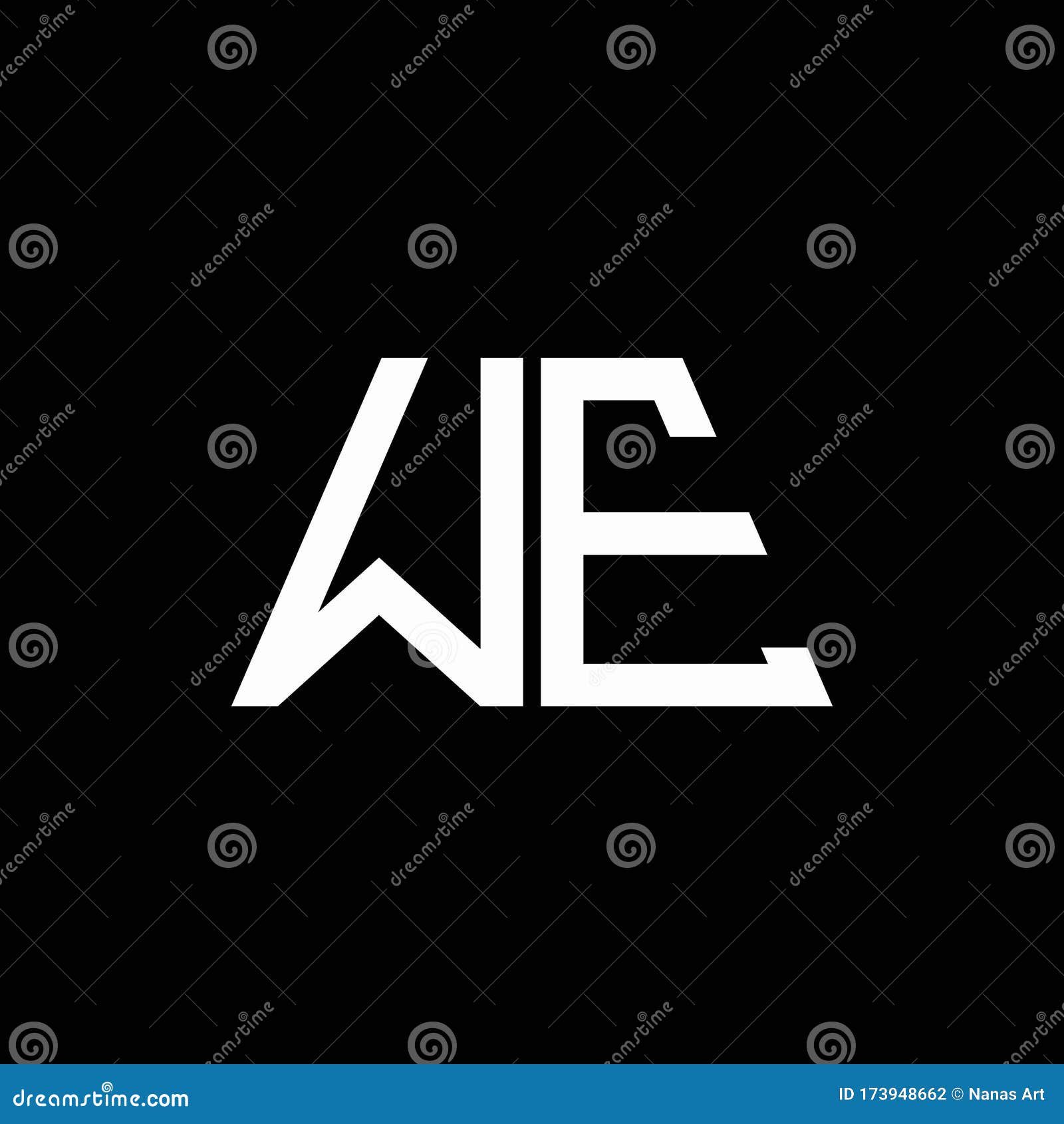 We Logo Abstract Monogram Isolated on Black Background Stock Vector ...