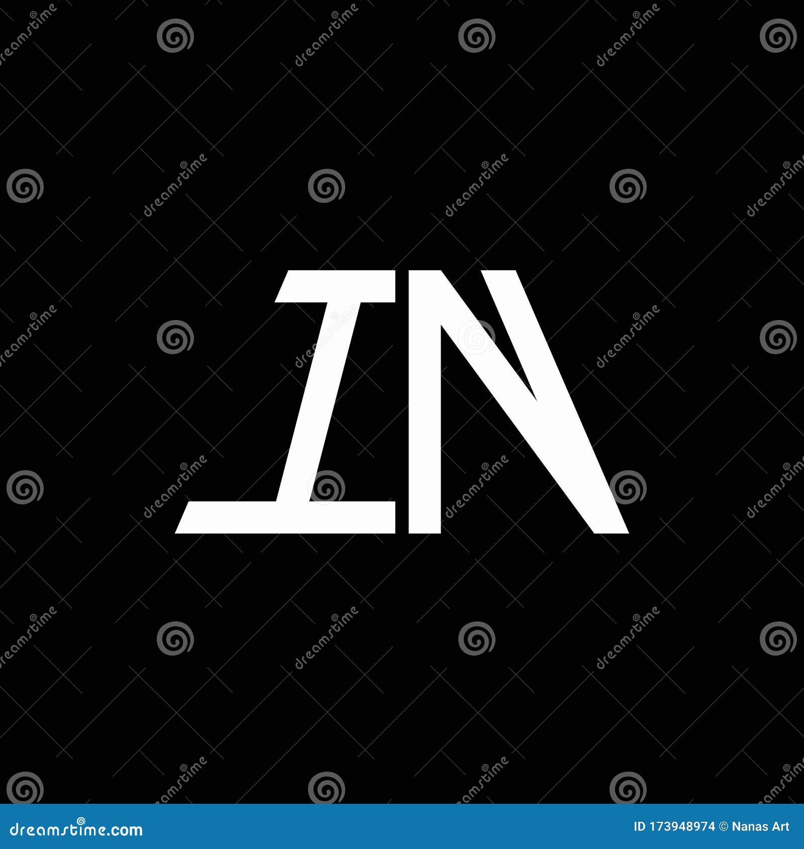In Logo Abstract Monogram Isolated on Black Background Stock Vector ...