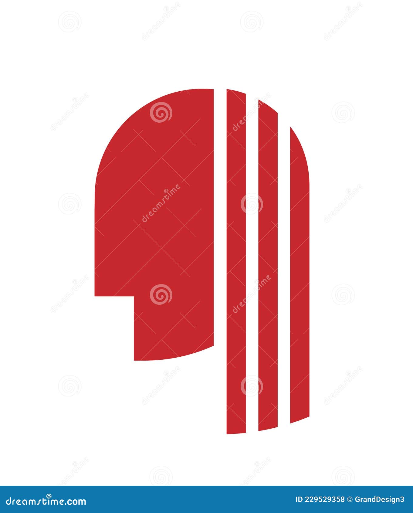 Logo with an Abstract Red Head. Vector Image. Stock Illustration ...