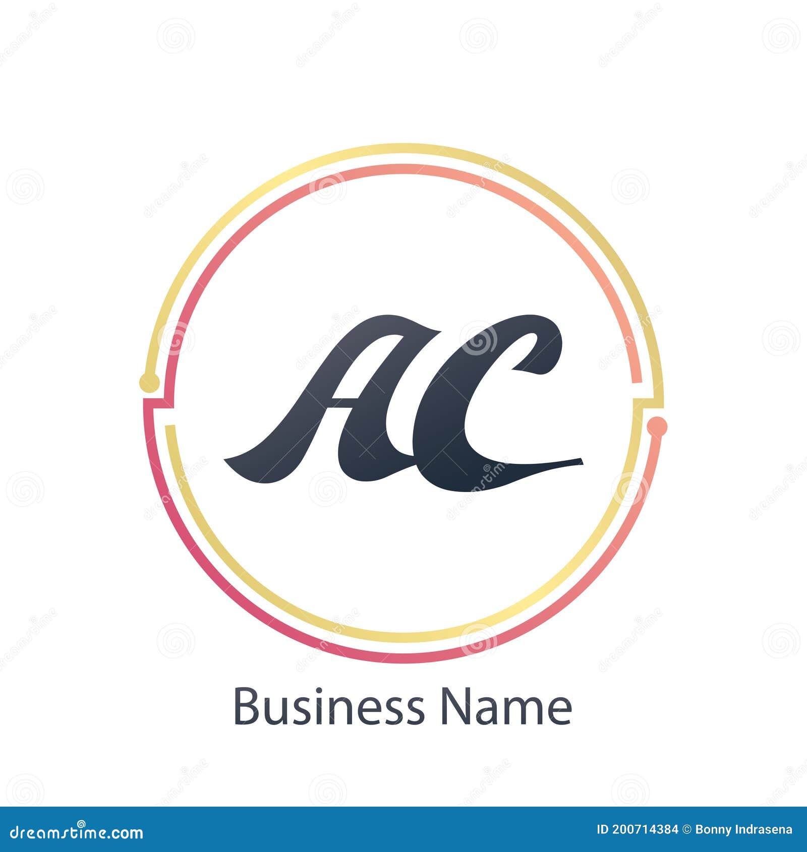 Logo AC Business Letter Logo Design with Simple Style Stock Vector ...