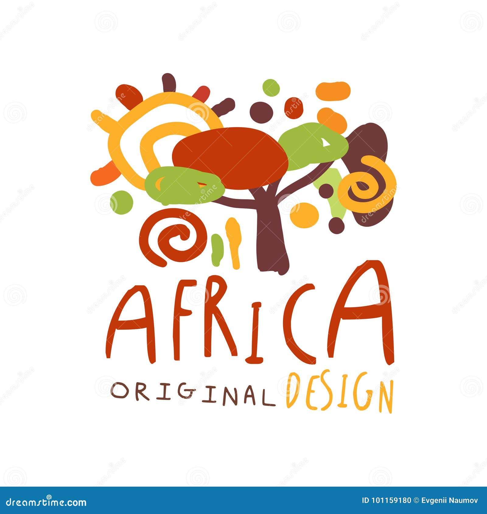 Logo Africain Original De Paysage De La Savane Illustration de Vecteur ...