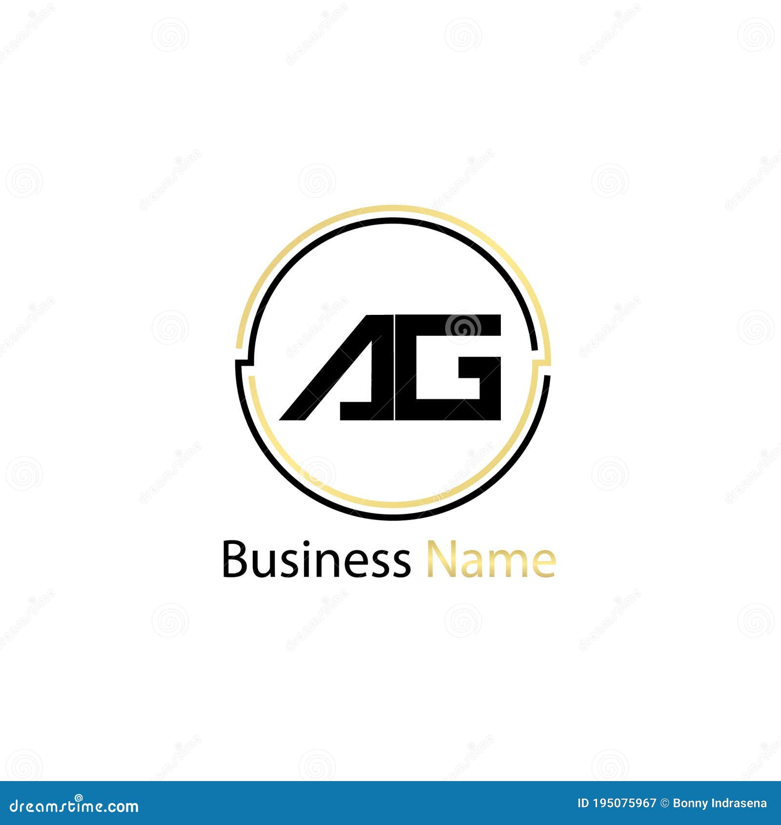 Logo AG Business Letter Logo Design with Simple Style Stock Vector ...