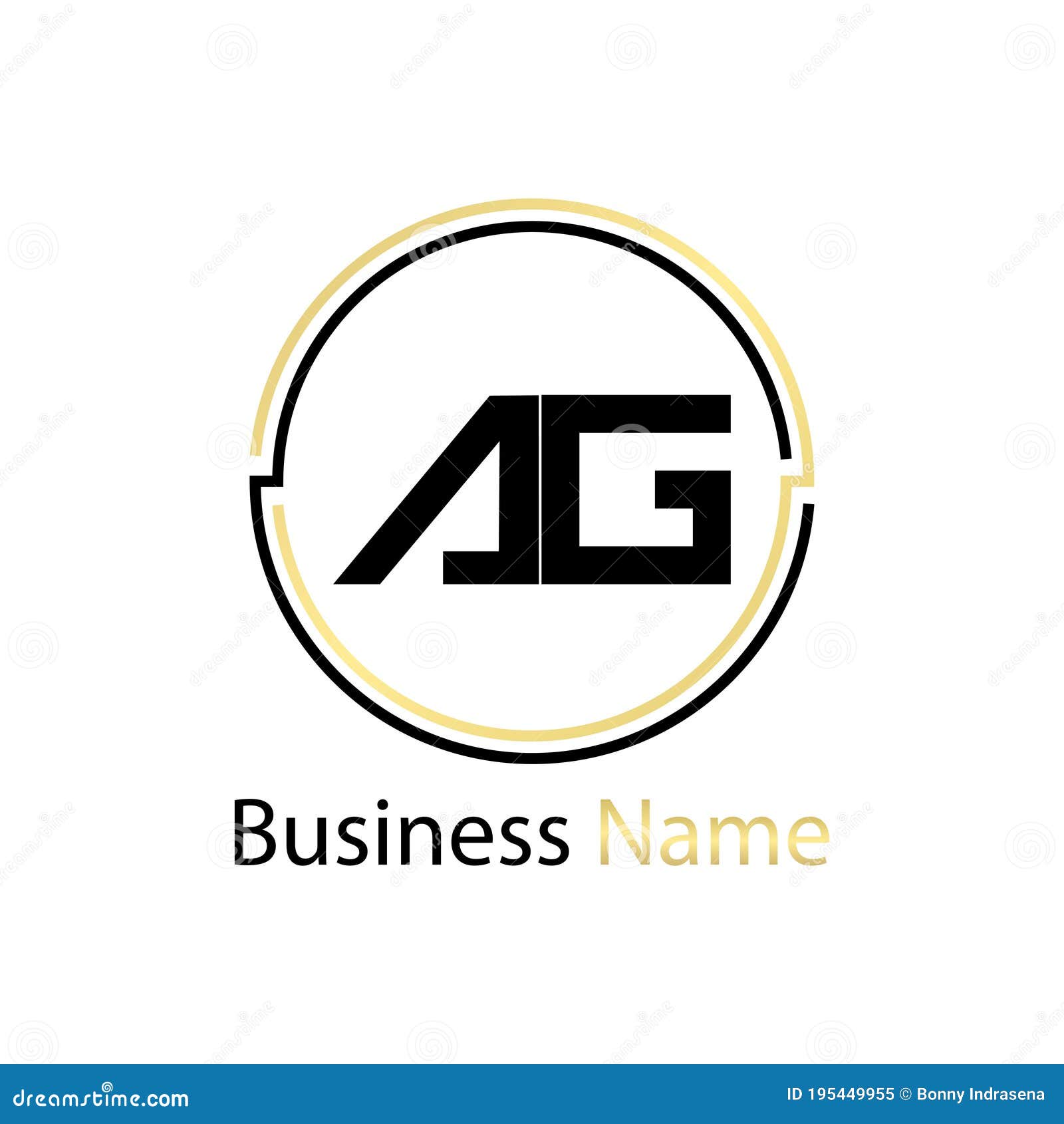Logo AG Business Letter Logo Design with Simple Style Stock Vector ...