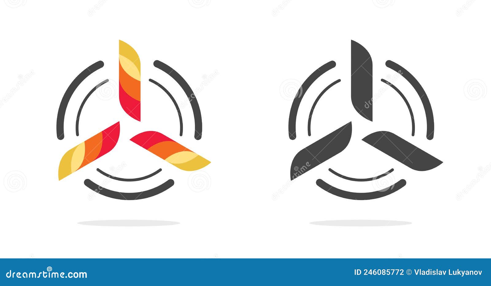 Logo of Aircraft Aviation Vector Icon or Wind Energy Propeller ...