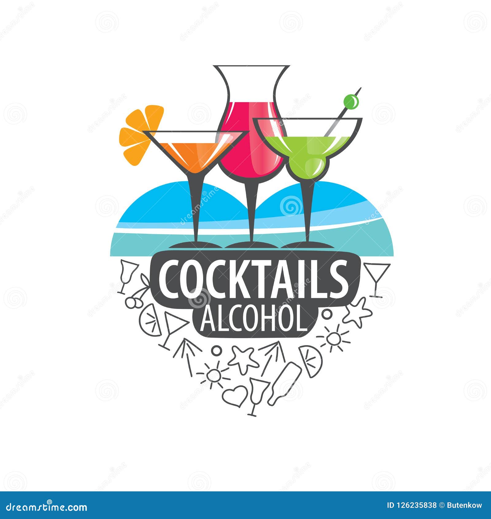 Logo Alcoolique De Cocktails Illustration de Vecteur - Illustration du ...