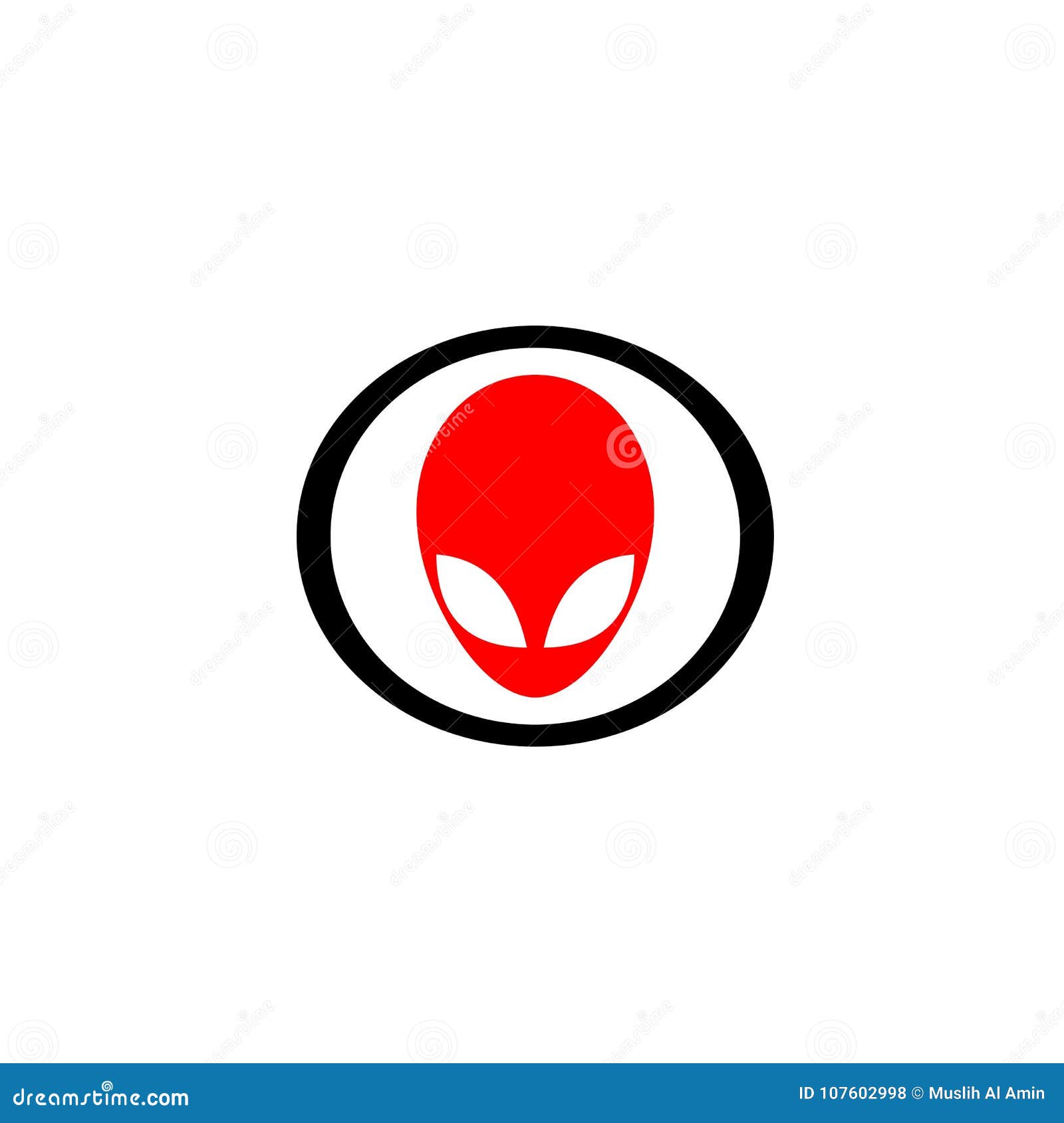Alien Head Icon Logo Vector Design Stock Vector - Illustration of retro ...