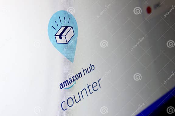 Amazon Hub Counter app editorial stock image. Image of stores - 300771649