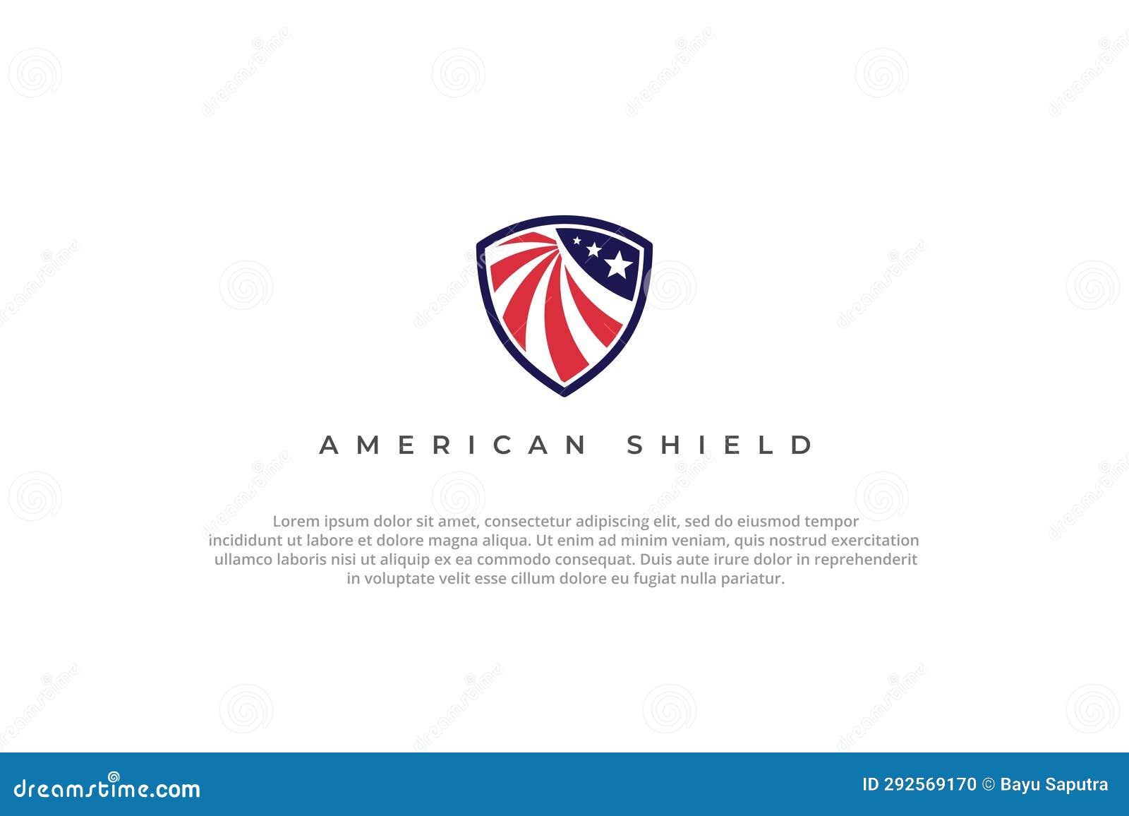 Logo American Flag Shield Red Blue Stock Illustration Illustration Of Design Vintage 292569170