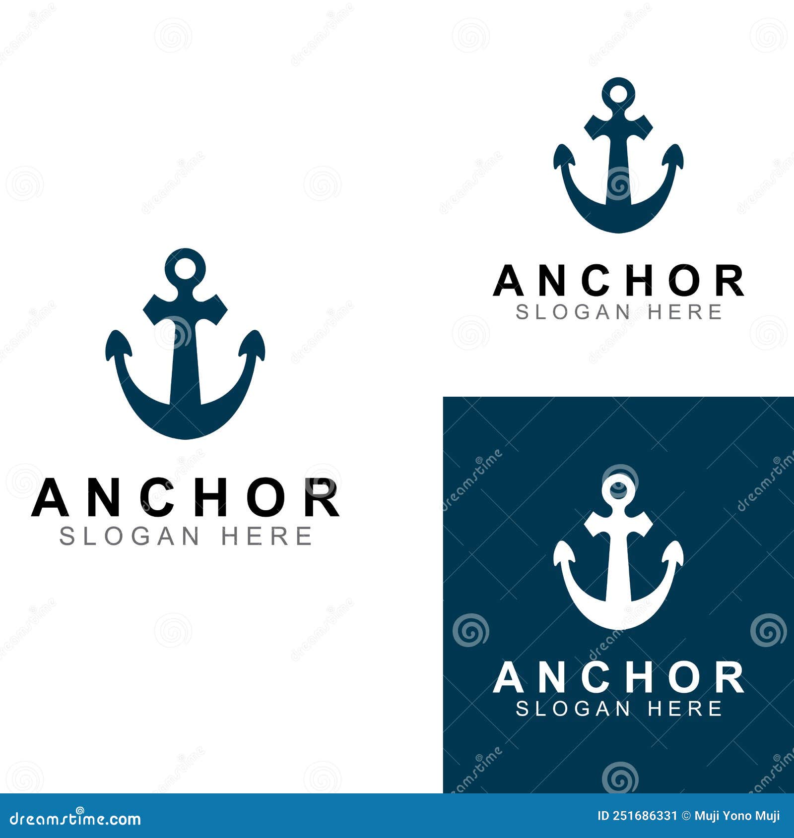 Logo and Anchor Symbol Design Vector Illustration Template Stock Vector ...