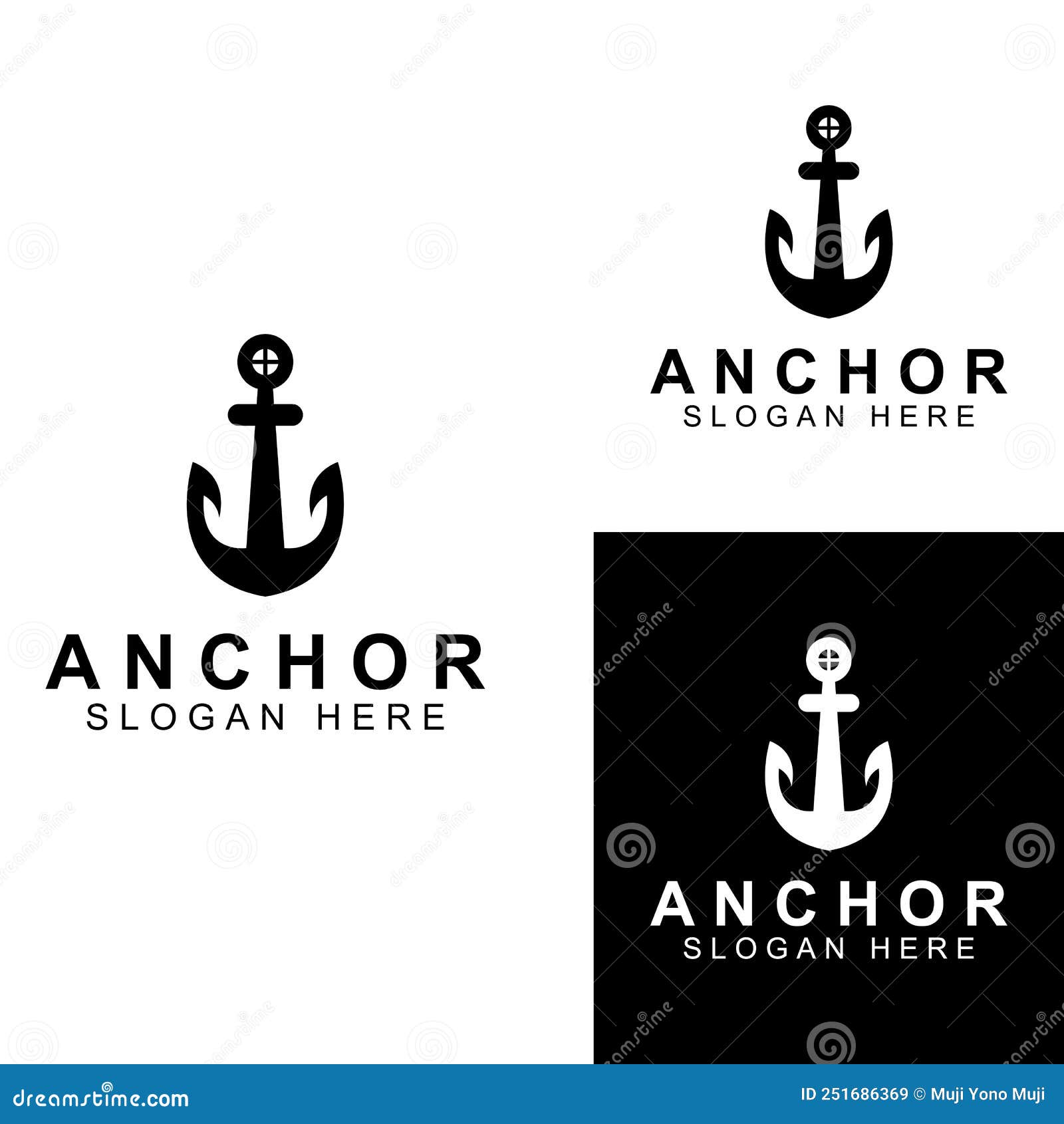 Logo and Anchor Symbol Design Vector Illustration Template Stock Vector ...