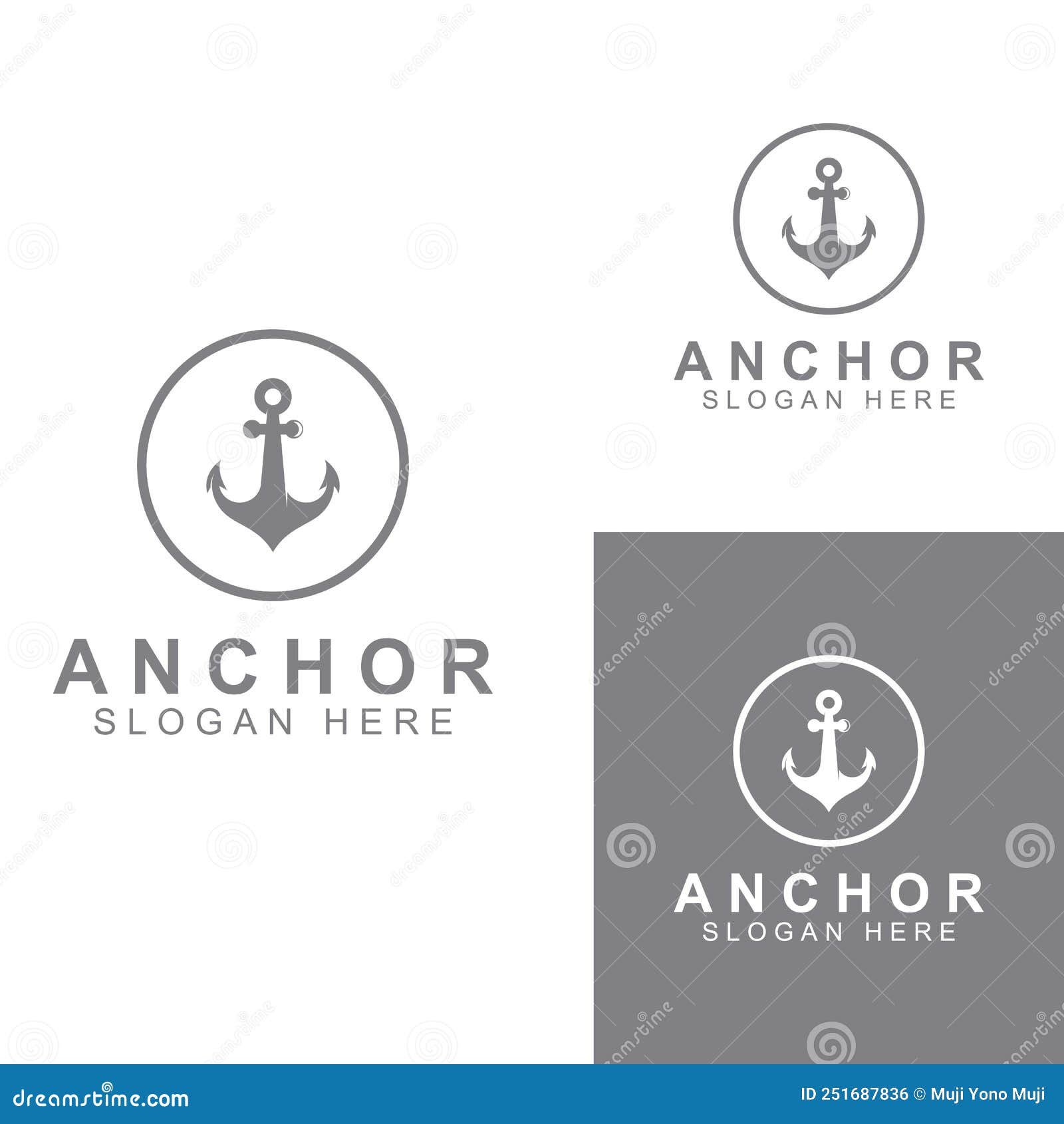 Logo and Anchor Symbol Design Vector Illustration Template Stock Vector ...
