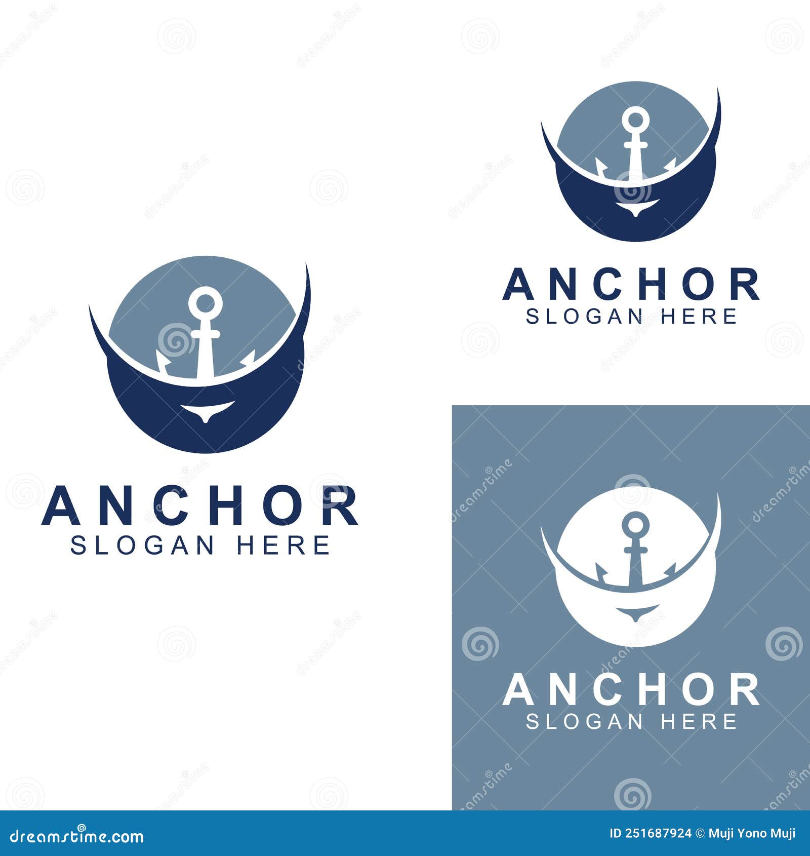 Logo and Anchor Symbol Design Vector Illustration Template Stock Vector ...