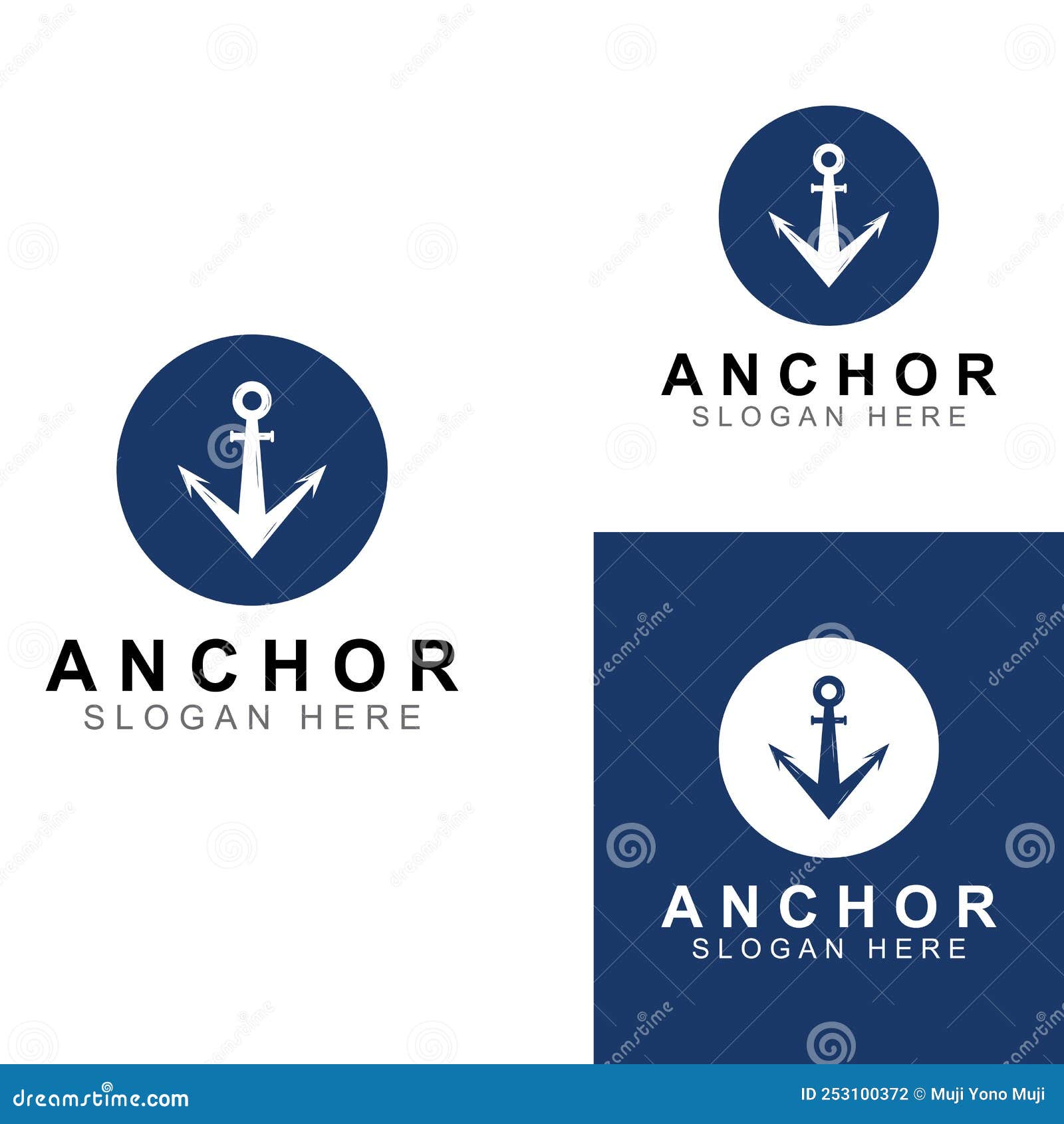 Logo and Anchor Symbol Design Vector Illustration Template Stock Vector ...