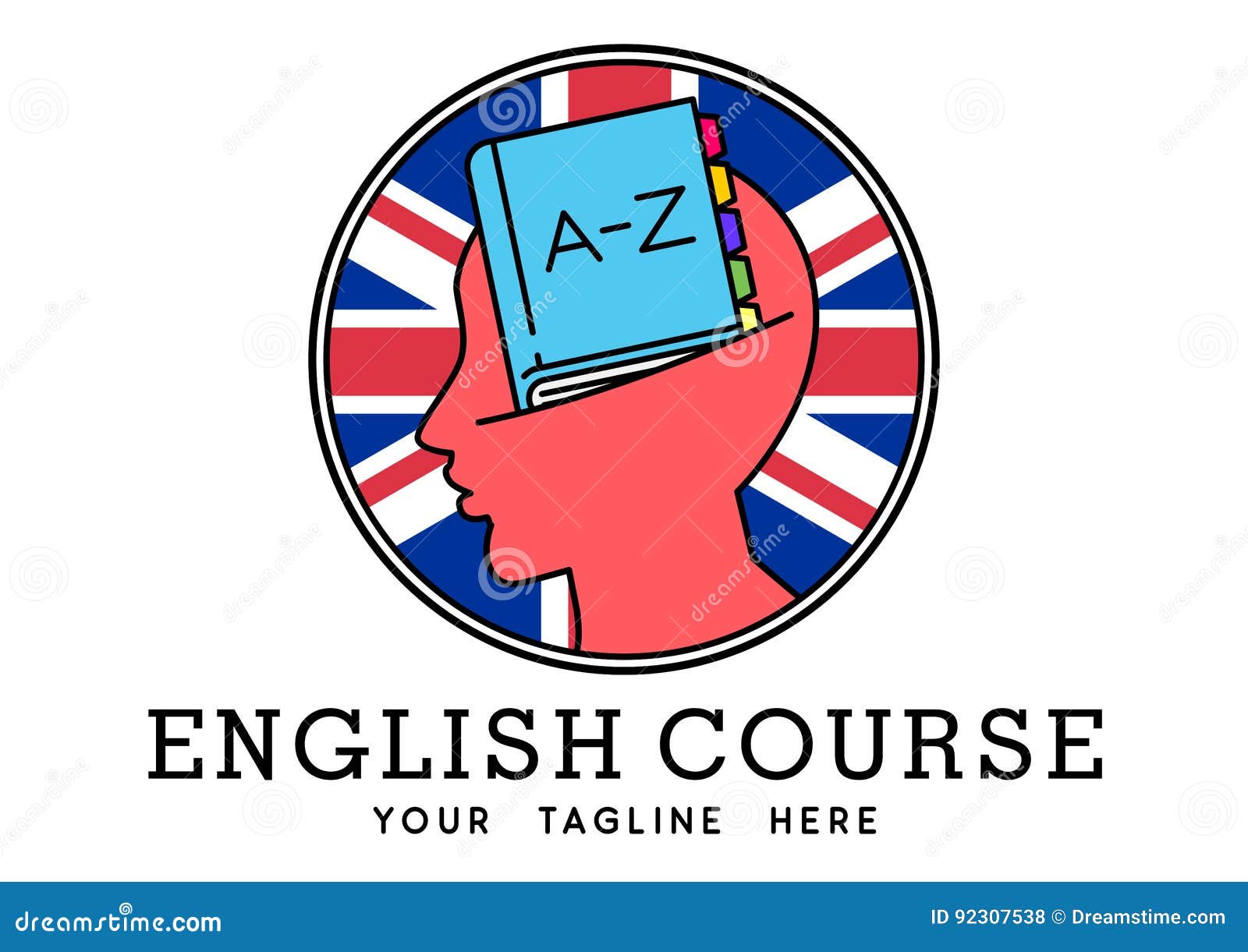 Logo anglais de cours illustration de vecteur. Illustration of affaires ...