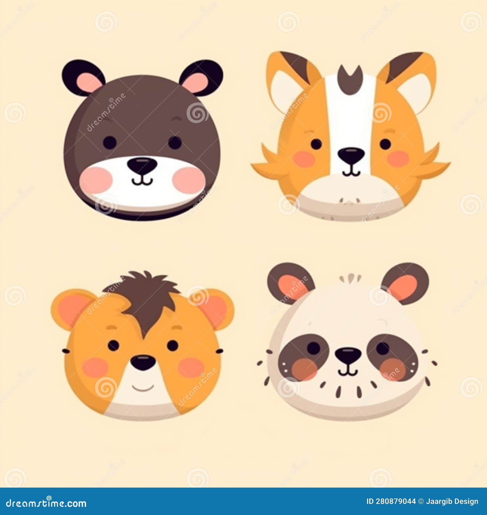 Logo animal cartoon cute stock illustration. Illustration of cheerful ...