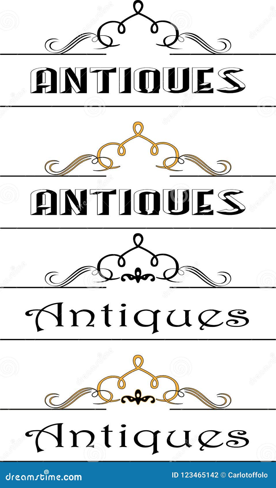 Logo - Antiques 04 stock vector. Illustration of concept - 123465142