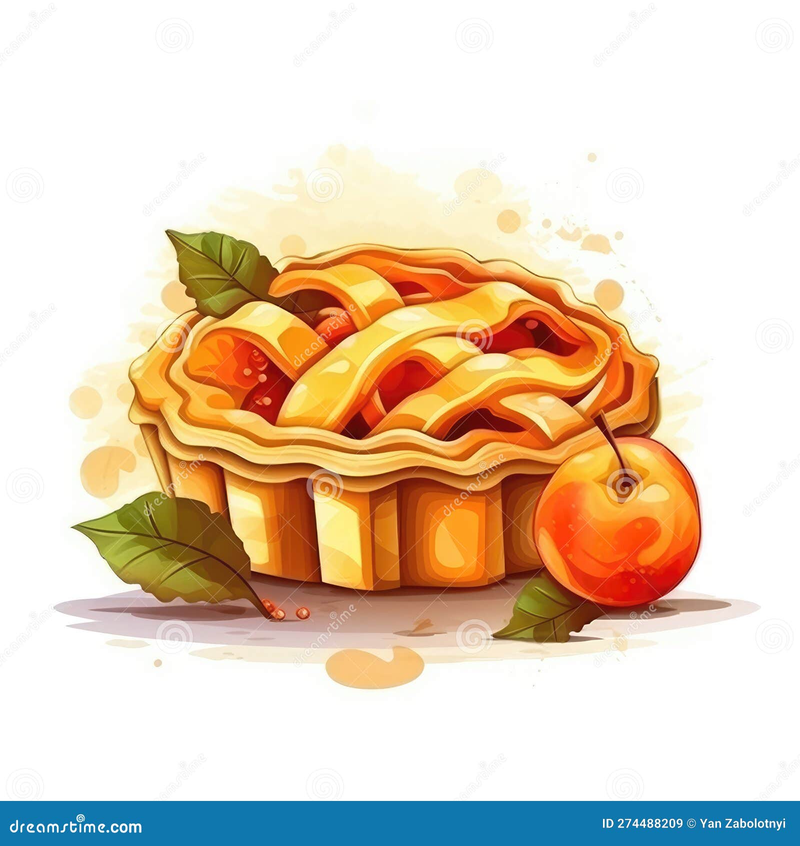 Logo Apple Pie on White Background. Generative AI Stock Illustration ...