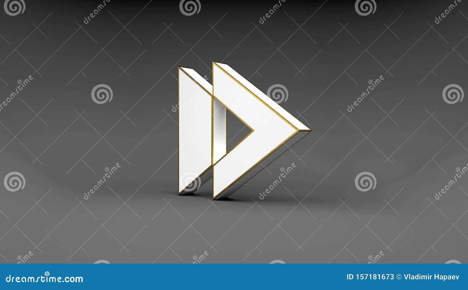 Logo Arrow Button on Gray Background with Gold Edging and Soft Shadows ...
