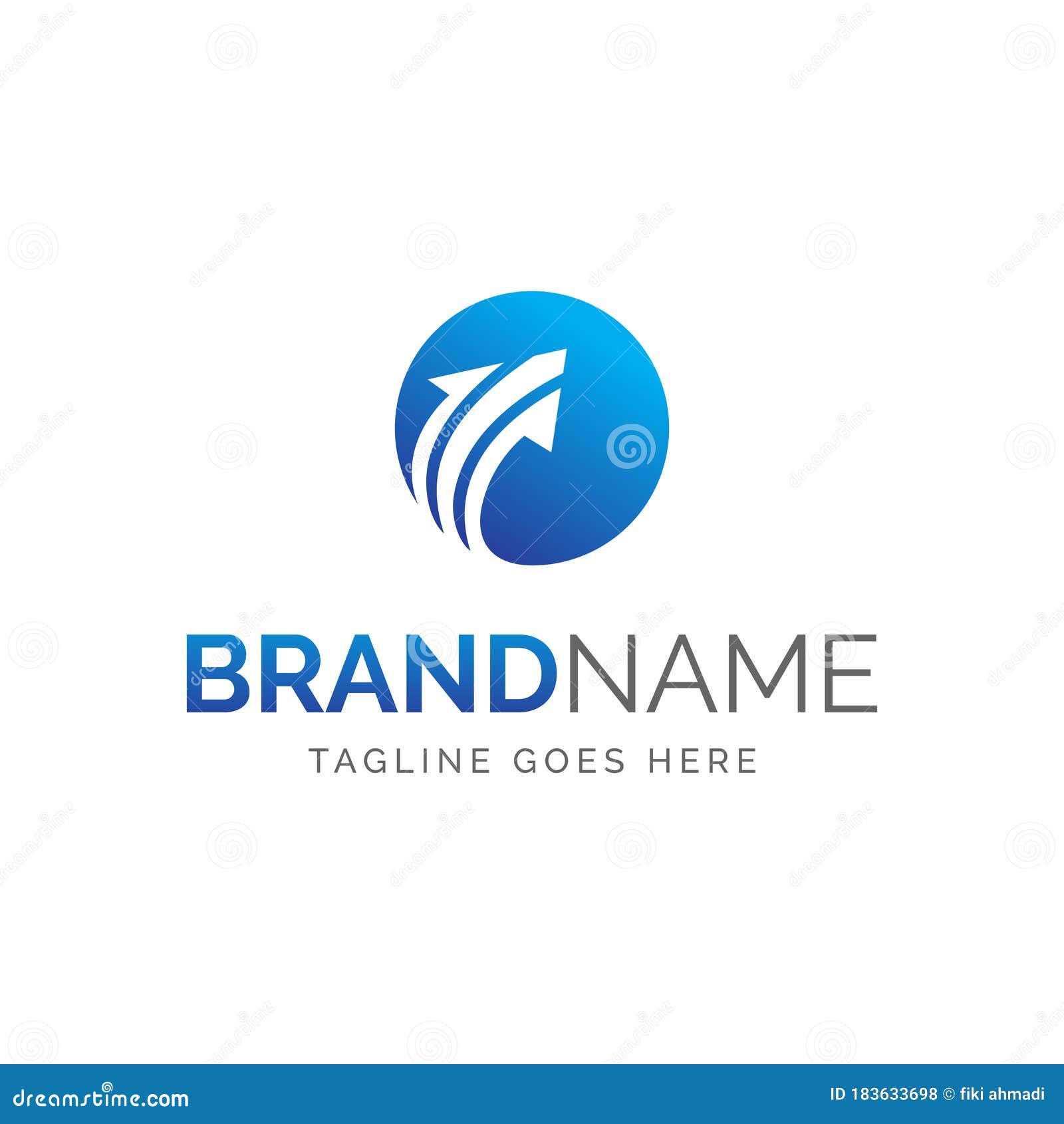 Logo of arrow in circle stock vector. Illustration of business - 183633698