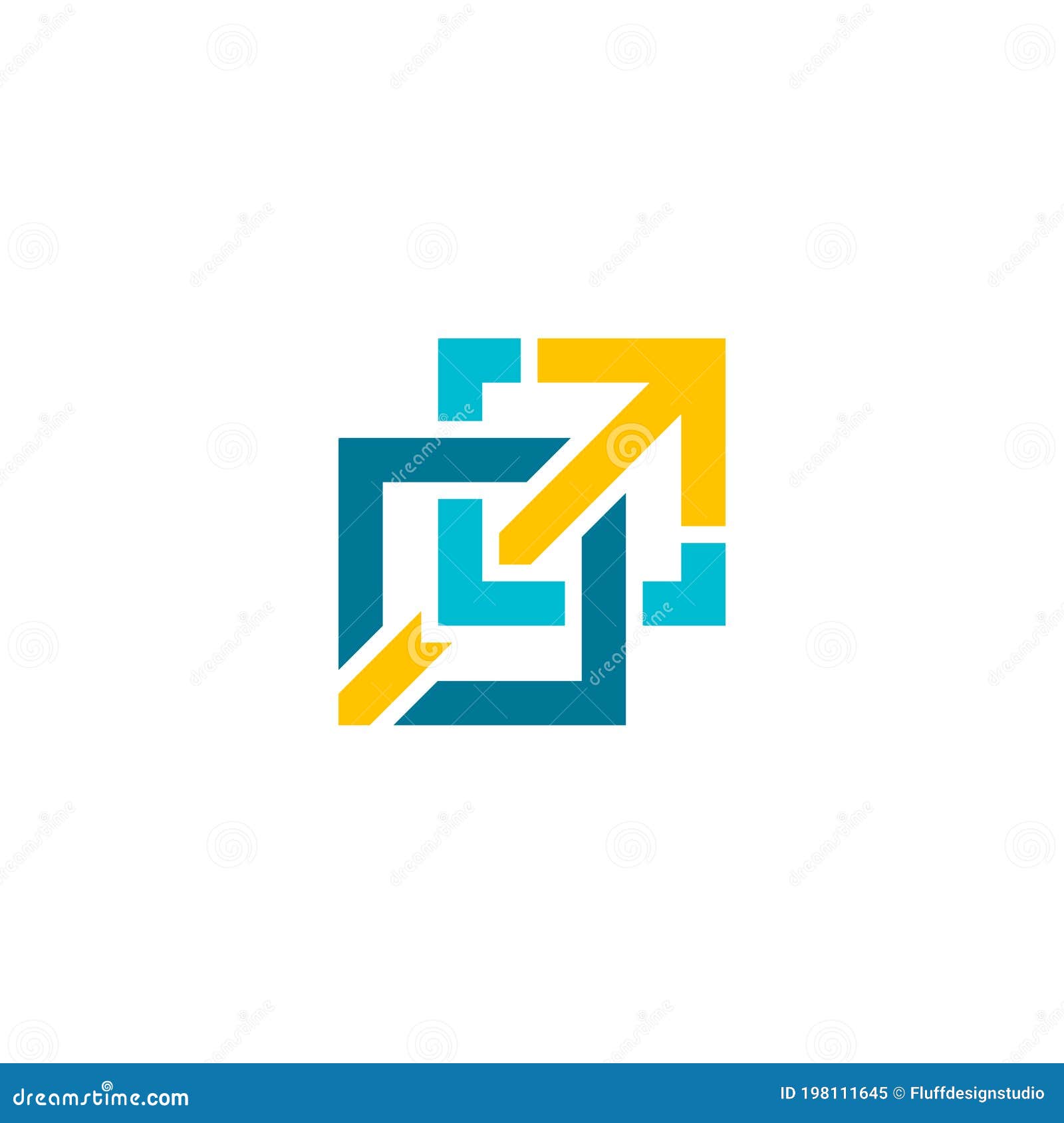 Logo an Arrow that Pierces Two Squares Stock Vector - Illustration of ...