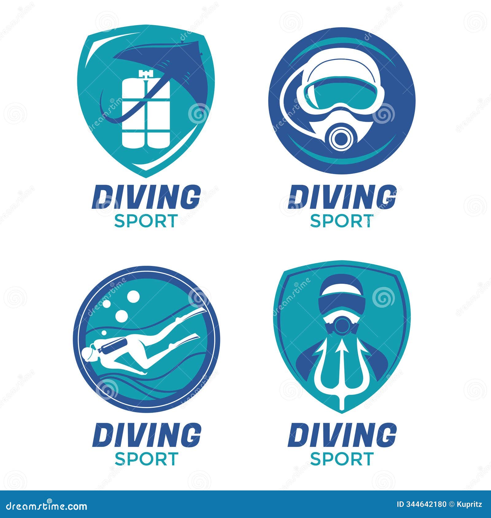 Set of Collection Diving Emblem Idea Design Template for Tournament and ...