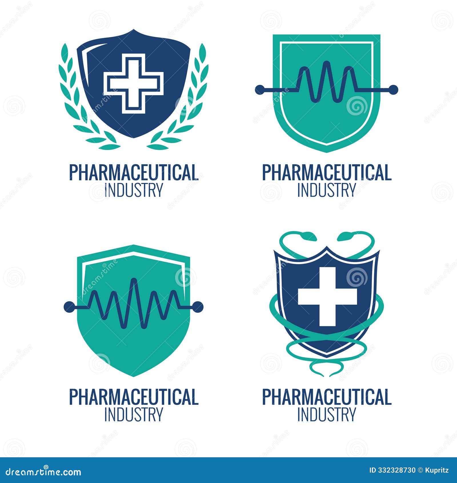 Set of Emblem Medical and Pharmaceutical Industry Stock Vector ...