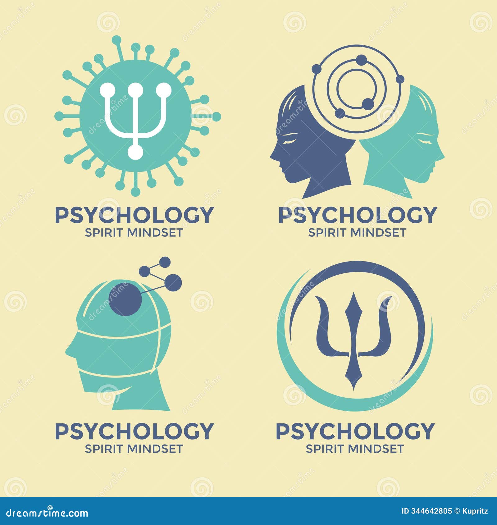 Set of Collection Psychology and Therapy Emblem Idea Design Stock ...