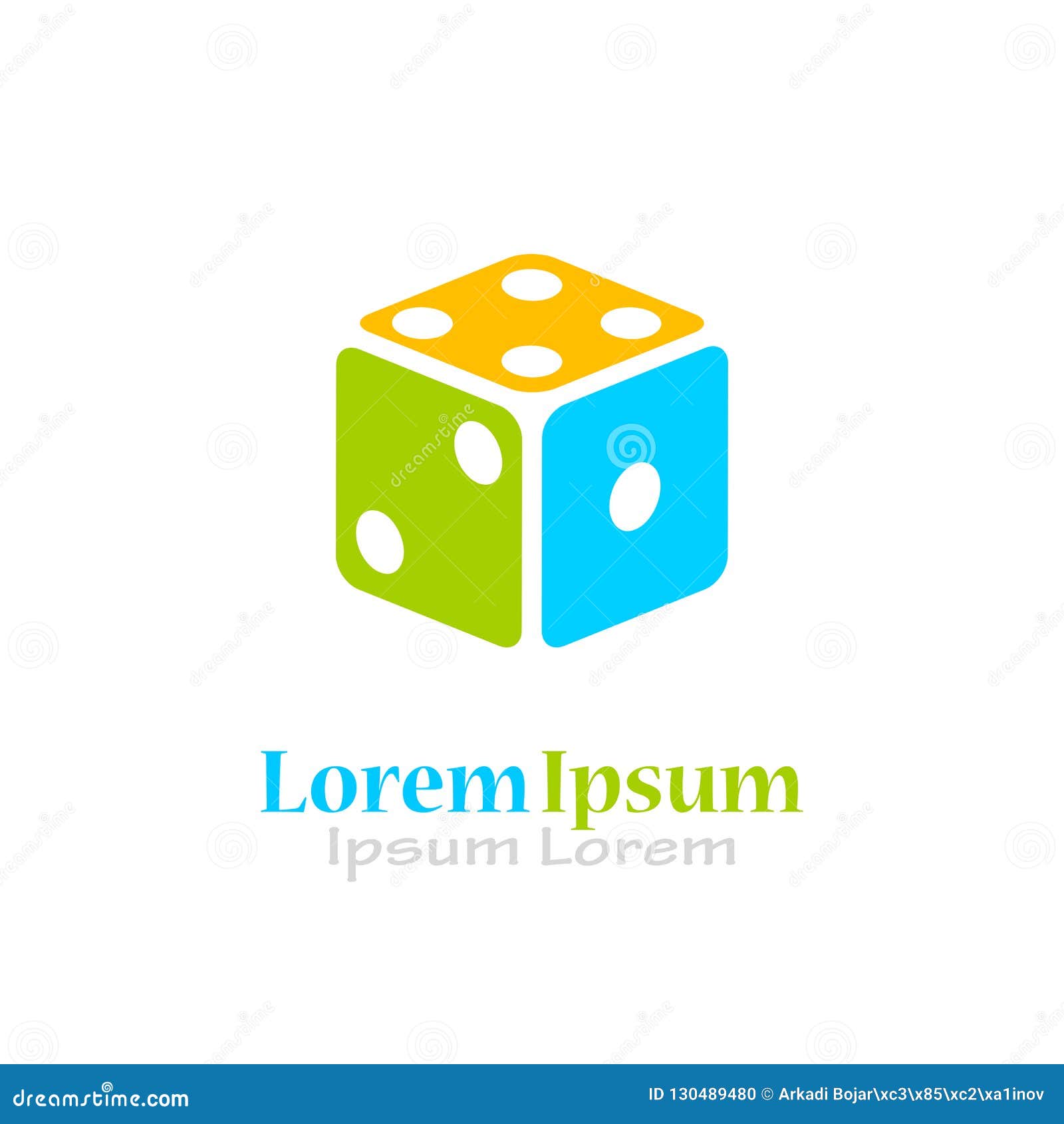 Logo Astratto Di Vettore Dei Dadi Del Gioco Illustrazione Vettoriale ...