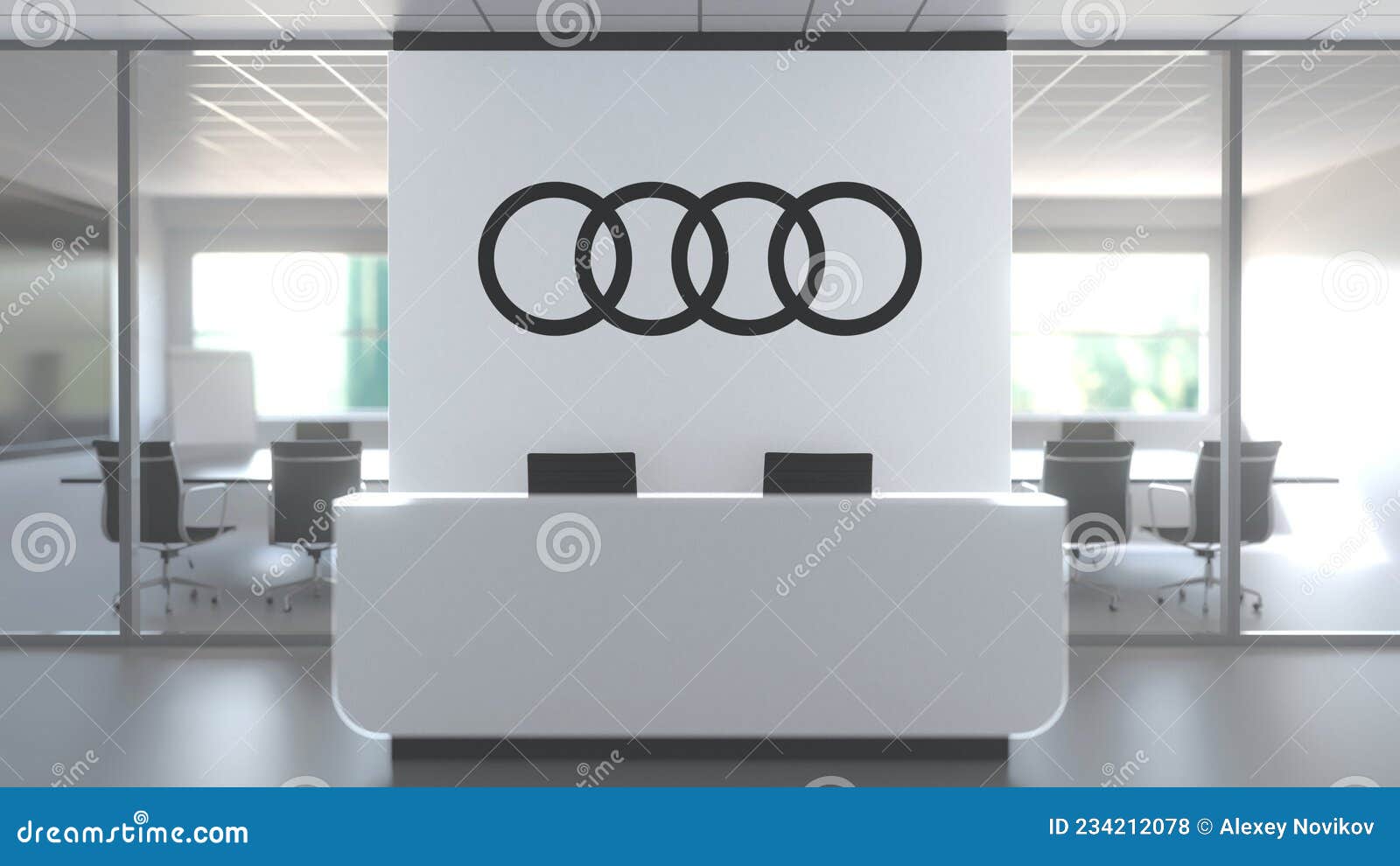 Logo of AUDI on a Wall in the Modern Office, Editorial Conceptual 3D ...