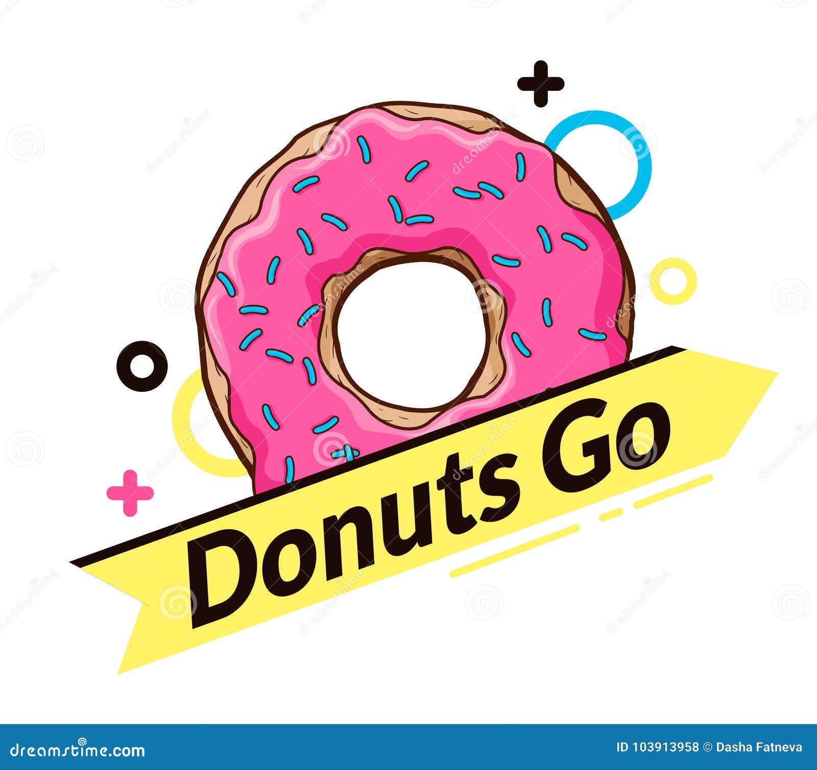 Logo Avec Le Beignet Logo Dynamique Illustration de Vecteur ...