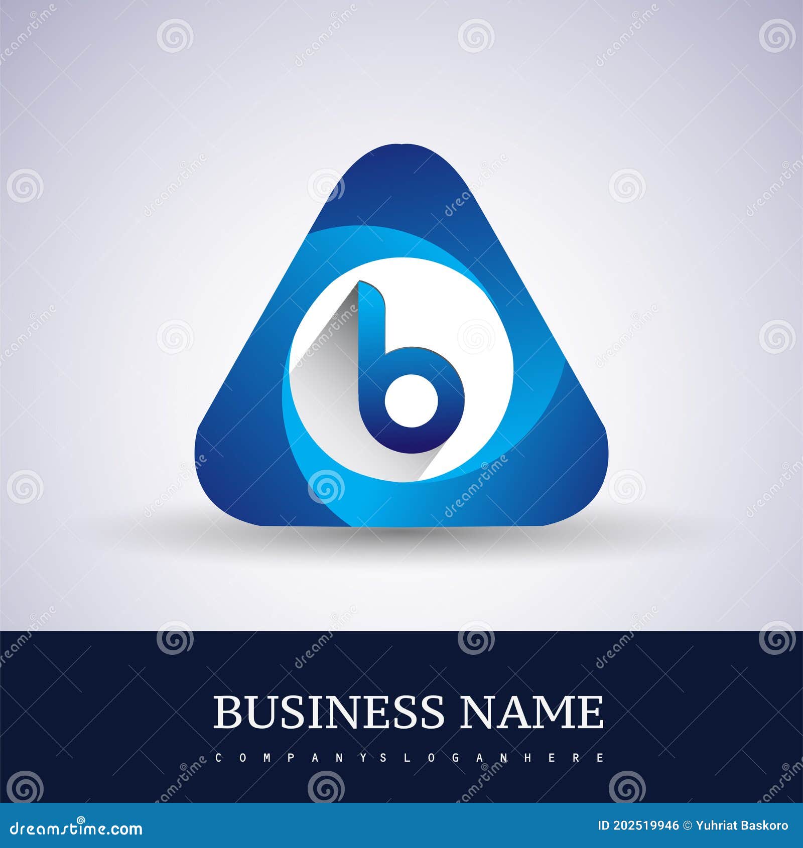 Logo B Letter Blue Colored in the Triangle Shape, Vector Design ...